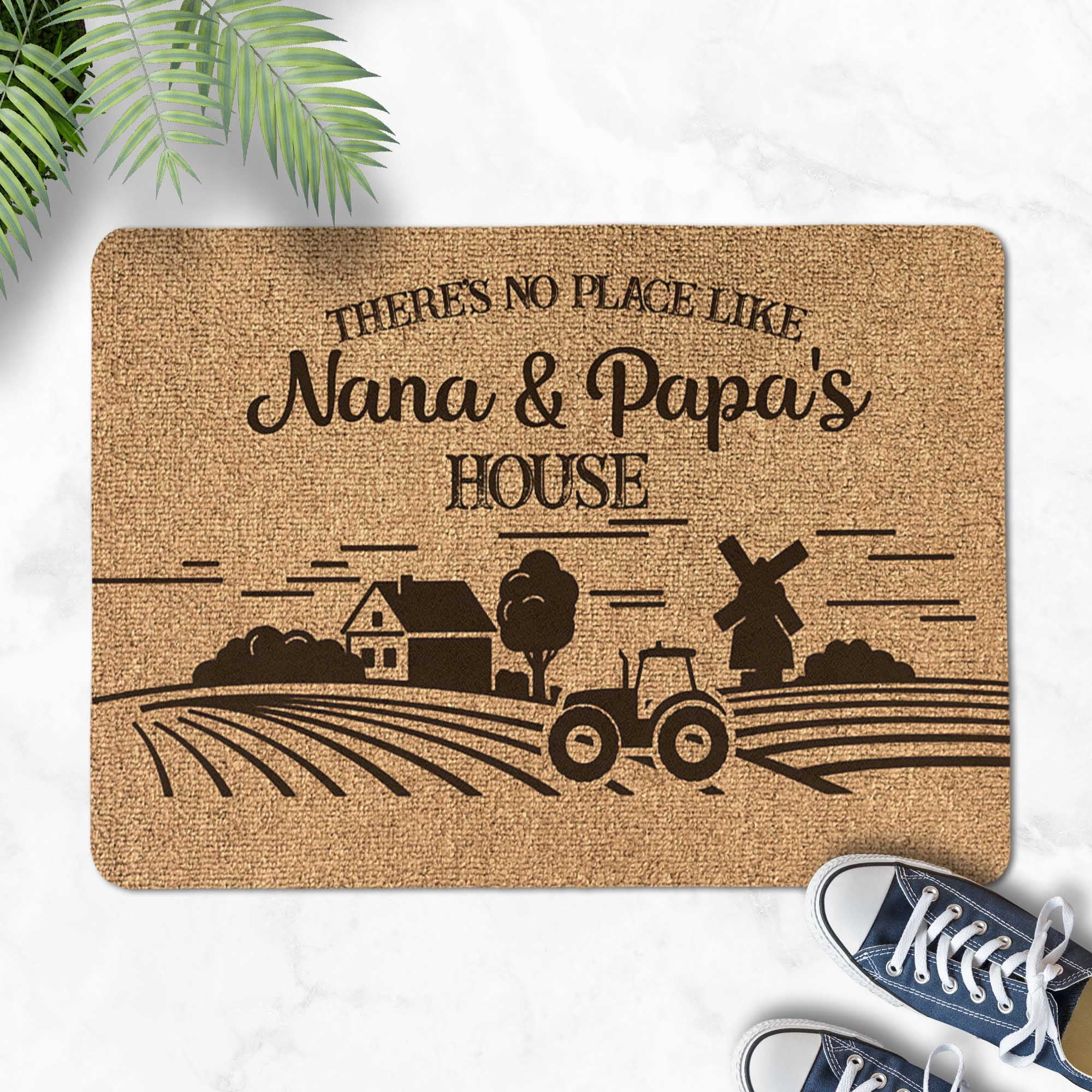 Family Farm Doormat – Vintage Style with “There’s No Place Like Home ...