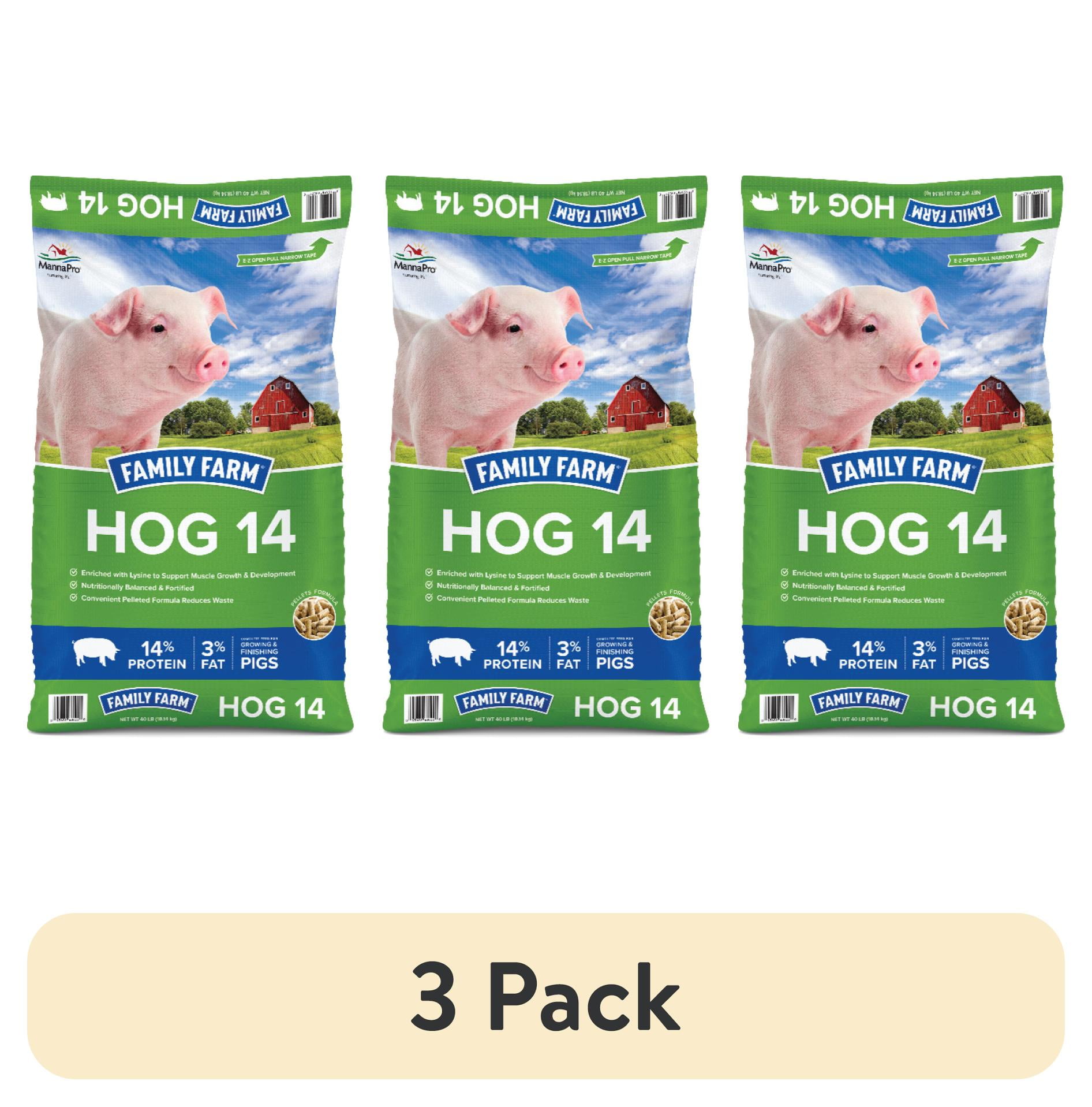 (3 pack) Family Farm Hog 14 | Complete Feed for Growing & Finishing ...