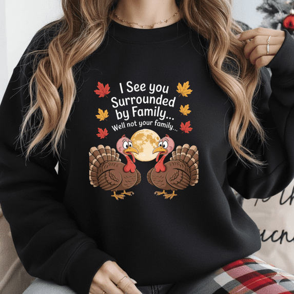 Family Feast Funny Turkey Thanksgiving Celebration Humor Quote Art ...