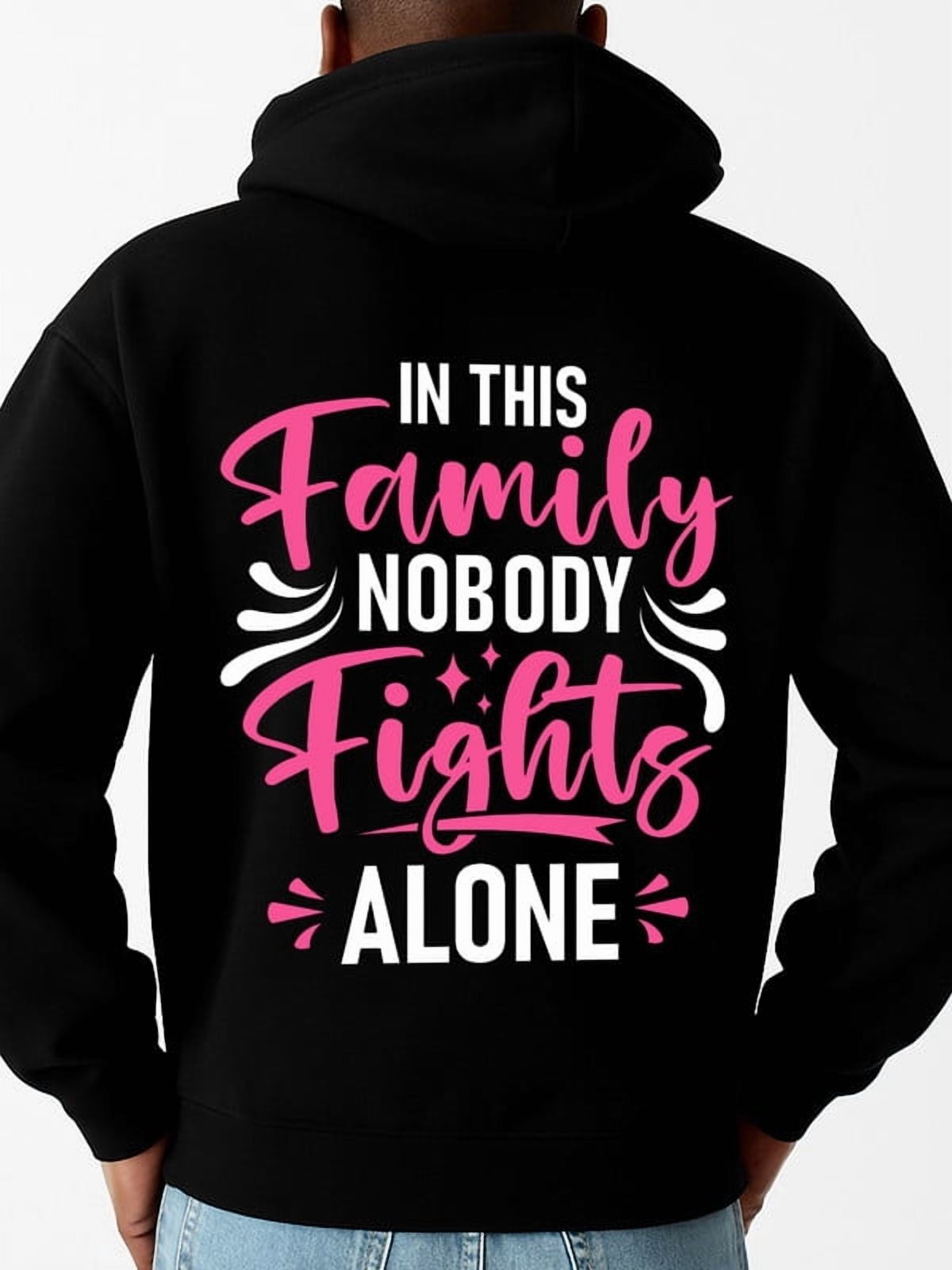 Family Fights Alone Christmas mens long sleeve graphic hoodies black ...