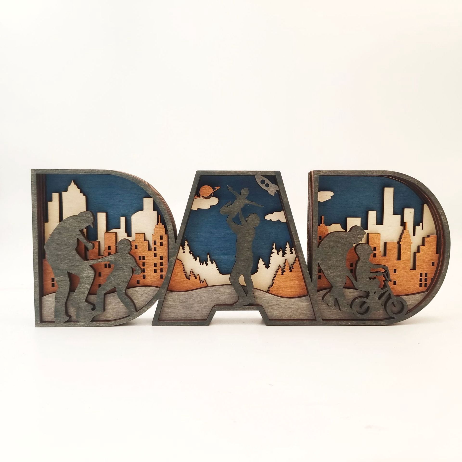 Family Figurines Statues Home Totem Decorative Hand Carved Wooden ...