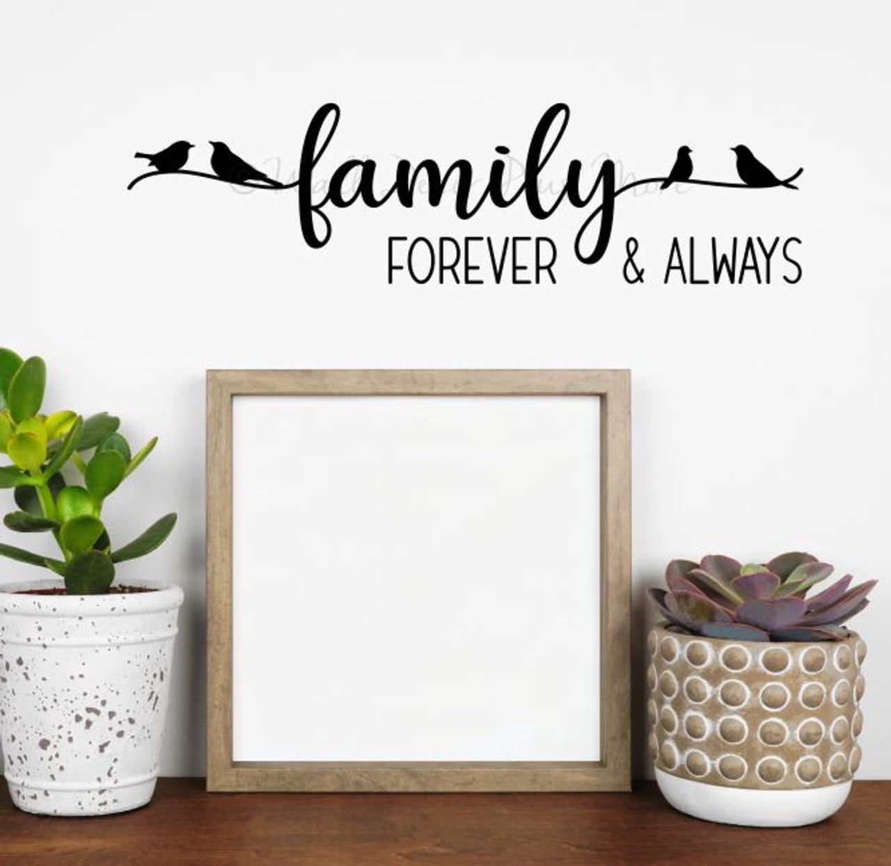Family Forever Always Birds Quote Decals for Wall - Die-Cut Vinyl Wall ...