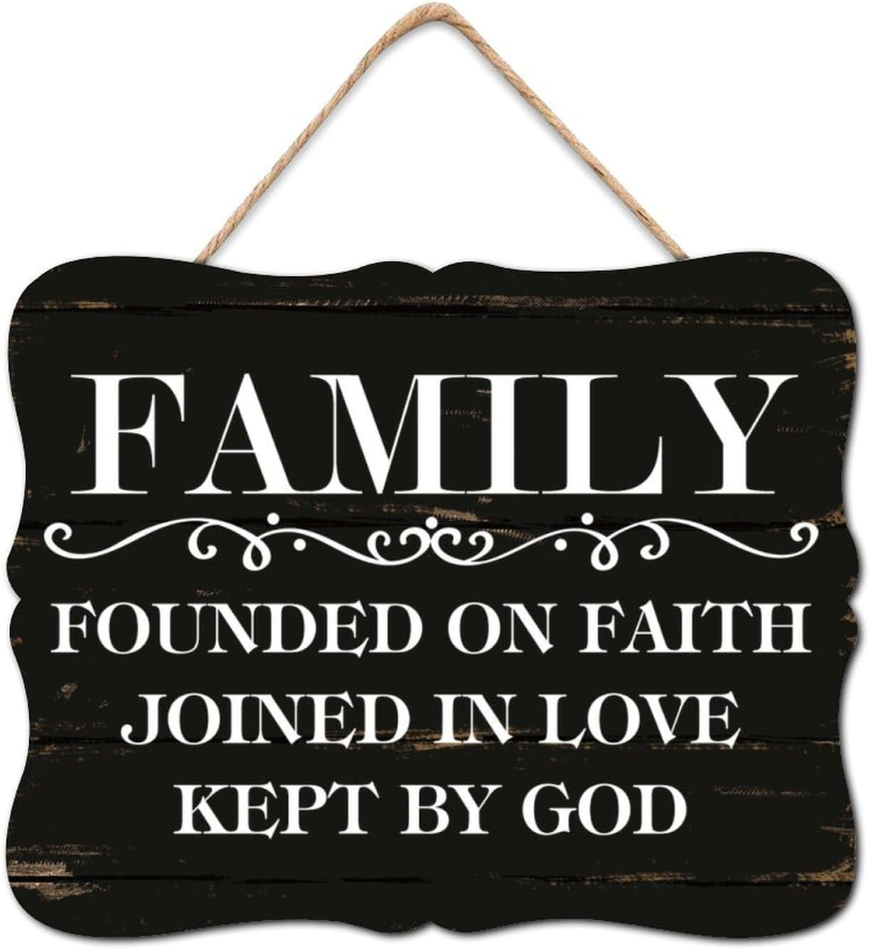 Family Founded on Faith Joined in Love Kept by God Wooden Hanging ...