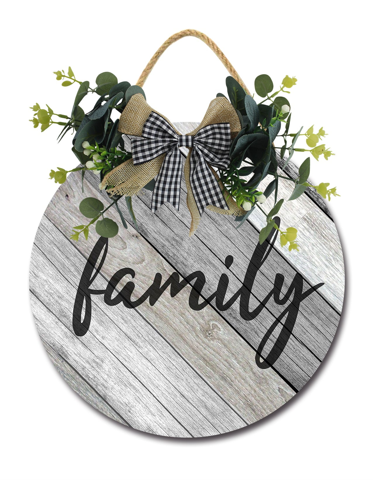 Family Front Door Sign Funny Wreaths Hanging Wooden Plaque Decoration ...