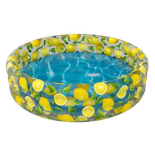 Family Fun Awaits! Deluxe Inflatable Pool - Lemon Print (78" x 78" x 15 ...