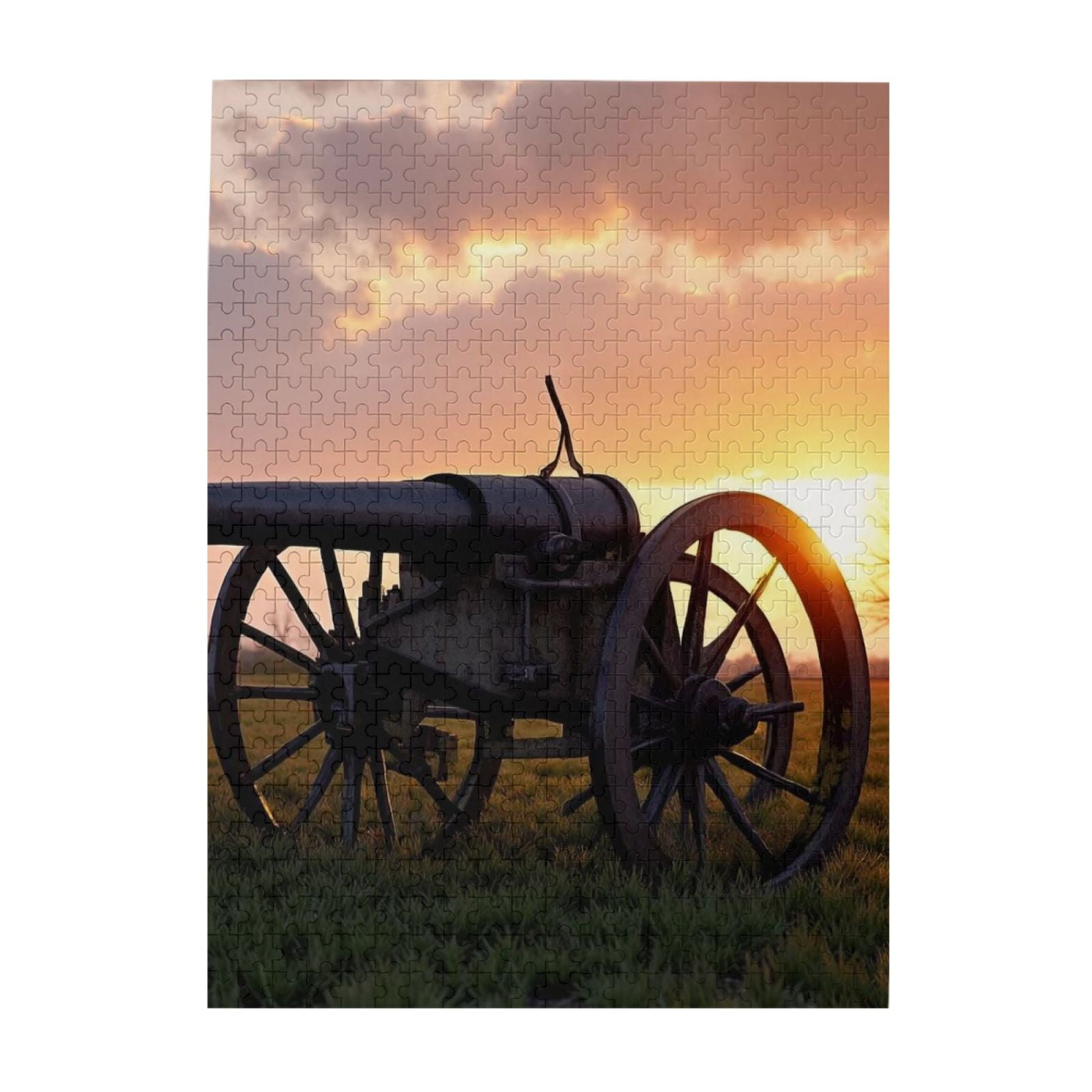 Family Fun Jigsaw Puzzle 500 Piece - Civil War Cannon At Sunset ...