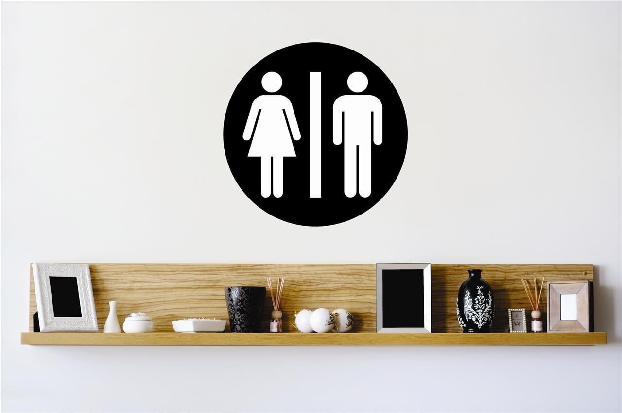 Family Funny Bathroom Wall Decal Decoration Male and Female Restroom ...