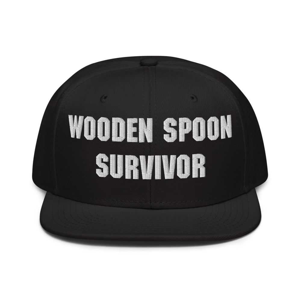 Family Funny Embroidered Snapback Hat, Wooden Spoon Survivor (Black ...