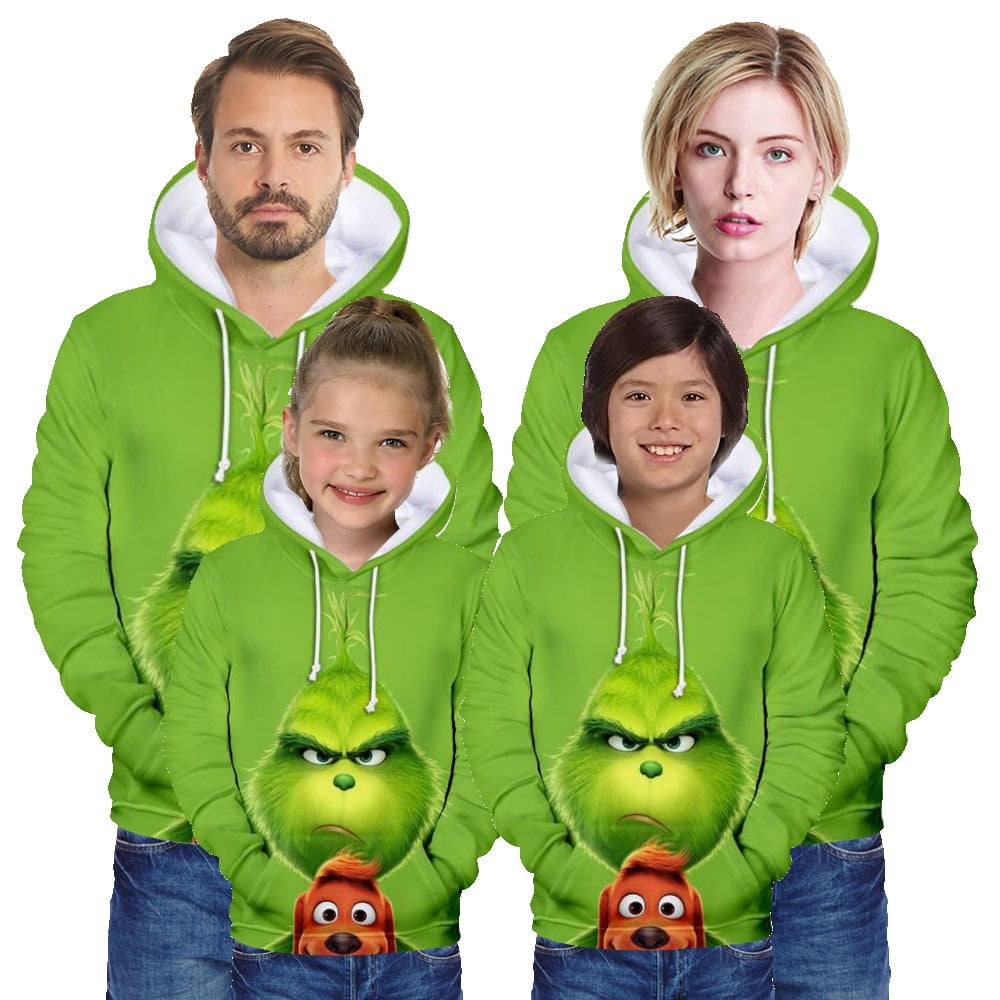 Family Funny Grinch Grinch Christmas Sweater-Green Pattern - Walmart.com