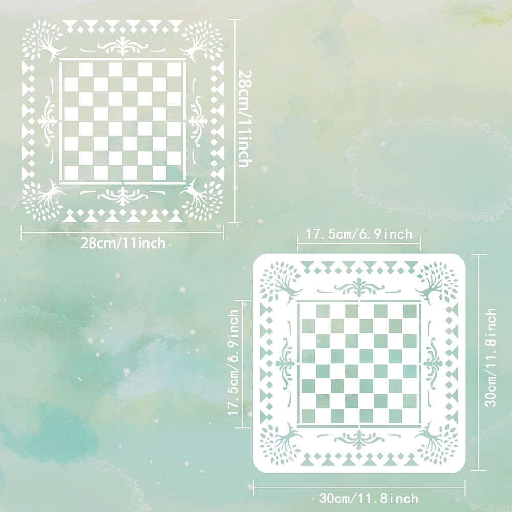 Family Game Board Stencil 11.8x11.8 inch Reusable Checkerboard Drawing ...