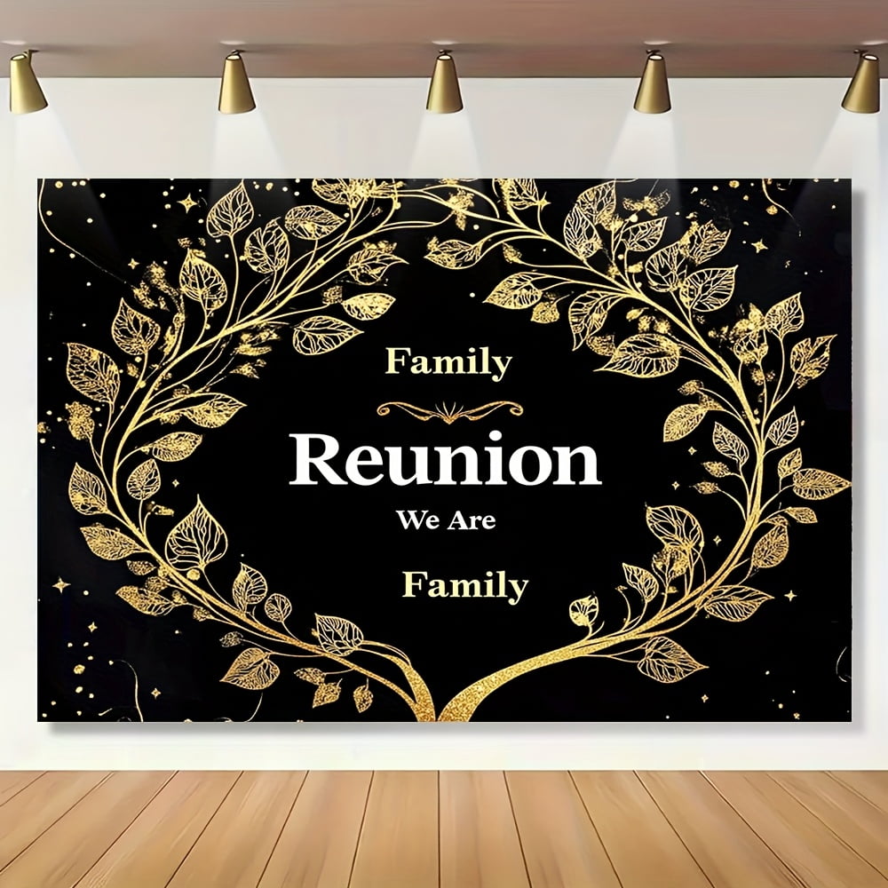 Family Golden Reunion Banner Background Indoor Decoration Banner Best ...