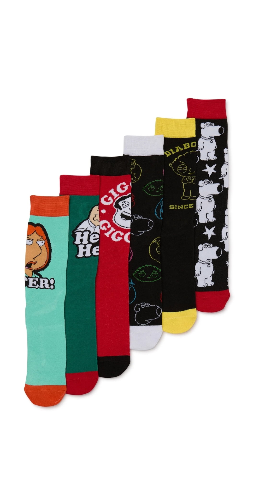 Family Guy 6 Pack Crew Socks - Walmart.com