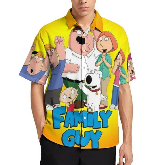 Family Guy Animated Men's Button-Down Shirts Daily Casual Beach ...