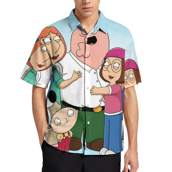 Family Guy Animated Men's Button-Down Shirts Daily Casual Beach ...