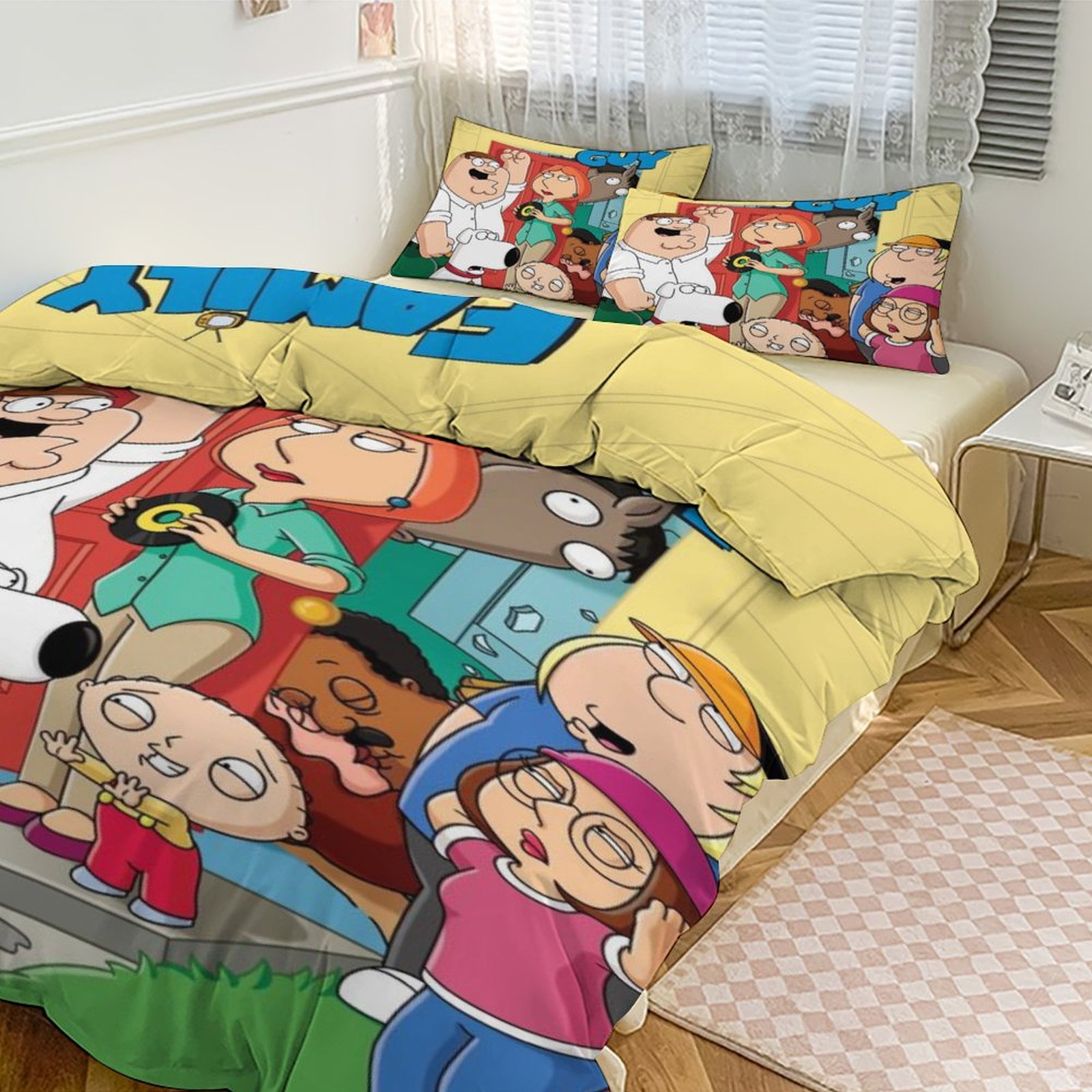 Family Guy Bedding Set Anime Three-piece for Boys Girls Teens King ...