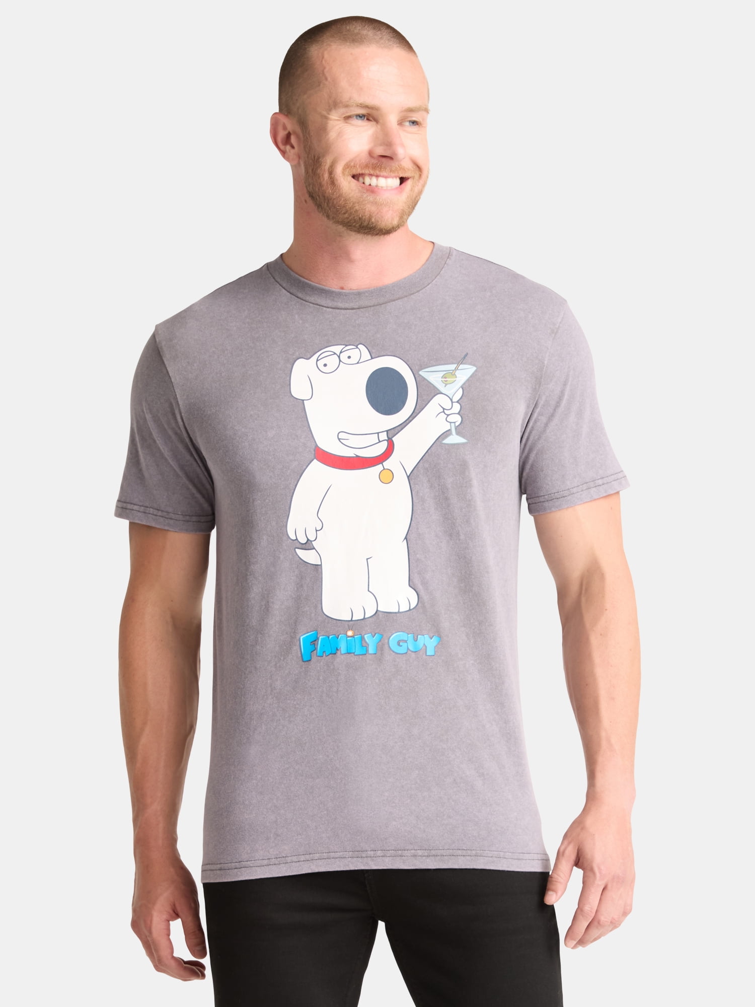 Family Guy Men's Mineral Wash Brian Graphic Tee, Sizes XS-3XL - Walmart.com