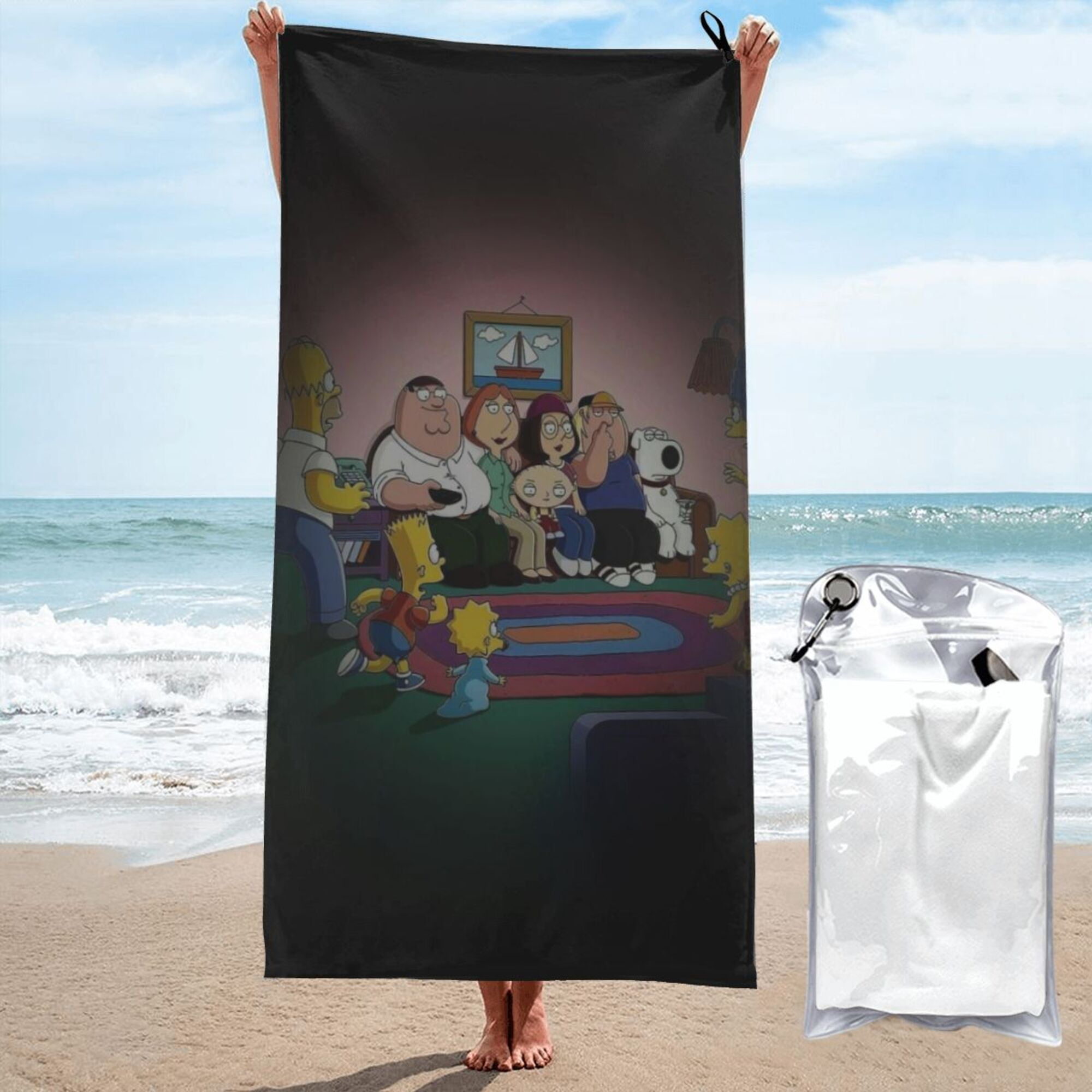 Family Guy Cartoon quick drying bath towel Microfiber swimming beach ...
