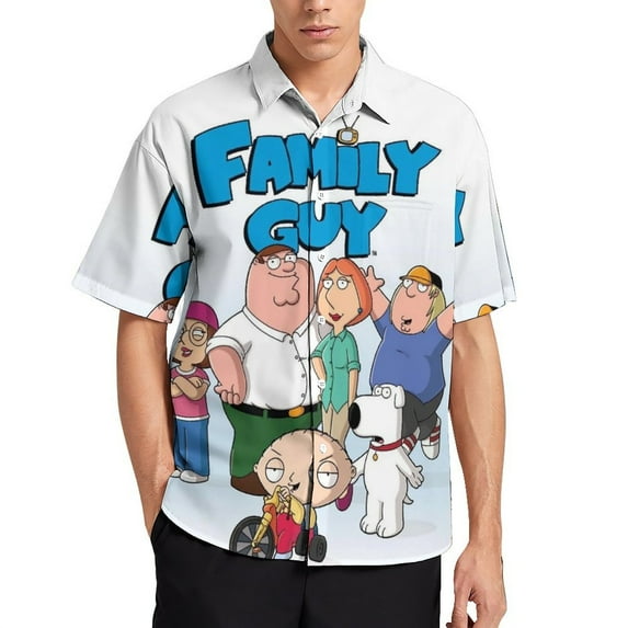 Family Guy Men's Button-Down Shirts Daily Casual Beach Hawaiian Summer ...