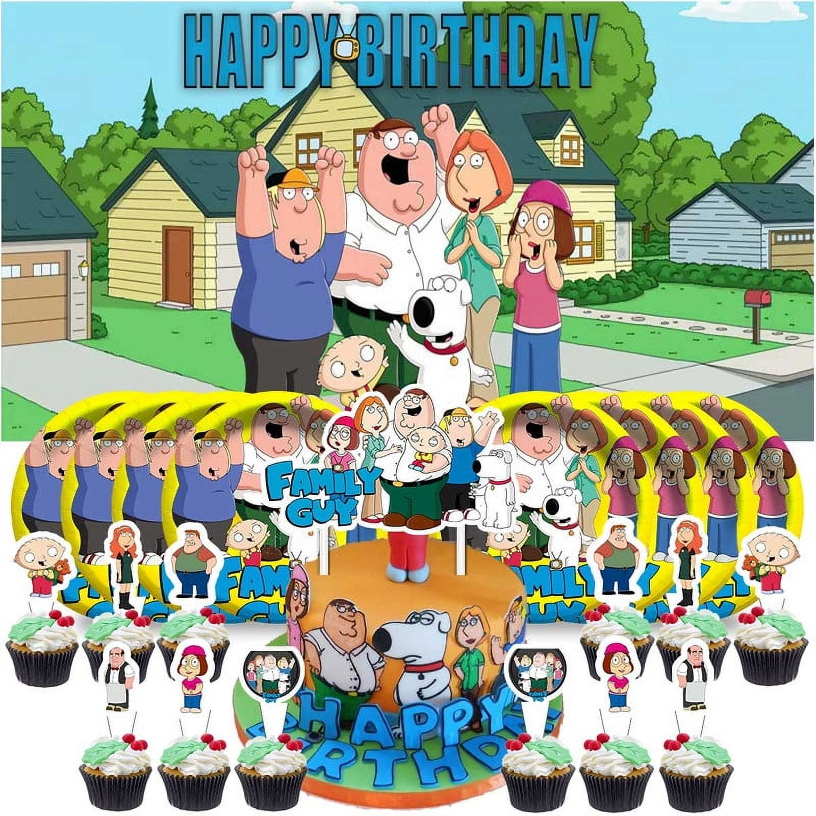 Family Guy Party Supplies Decor Decorations Plates Movie Cake Topper ...