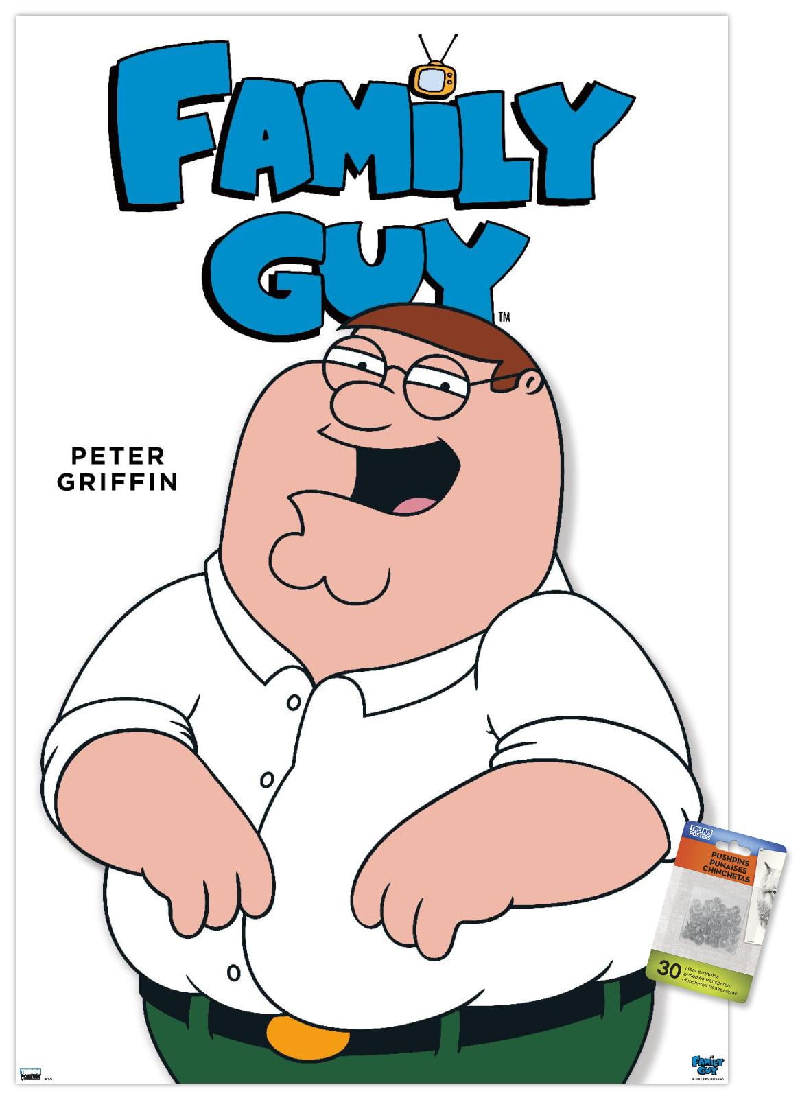 Family Guy - Peter Feature Series Wall Poster with Pushpins, 22.375" x ...