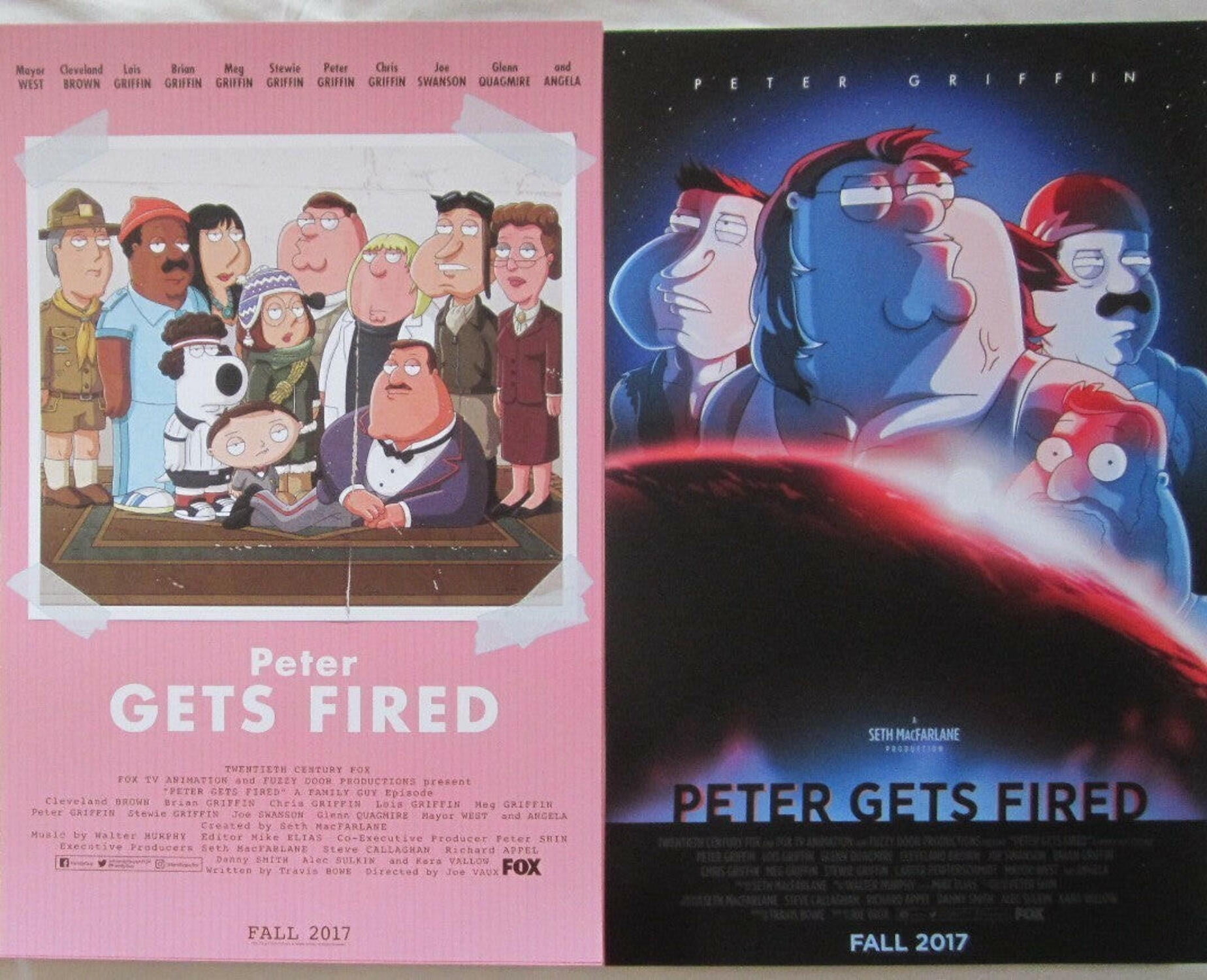 Family Guy Peter Gets Fired set of 2 2017 Comic-Con mini 11x17 posters ...