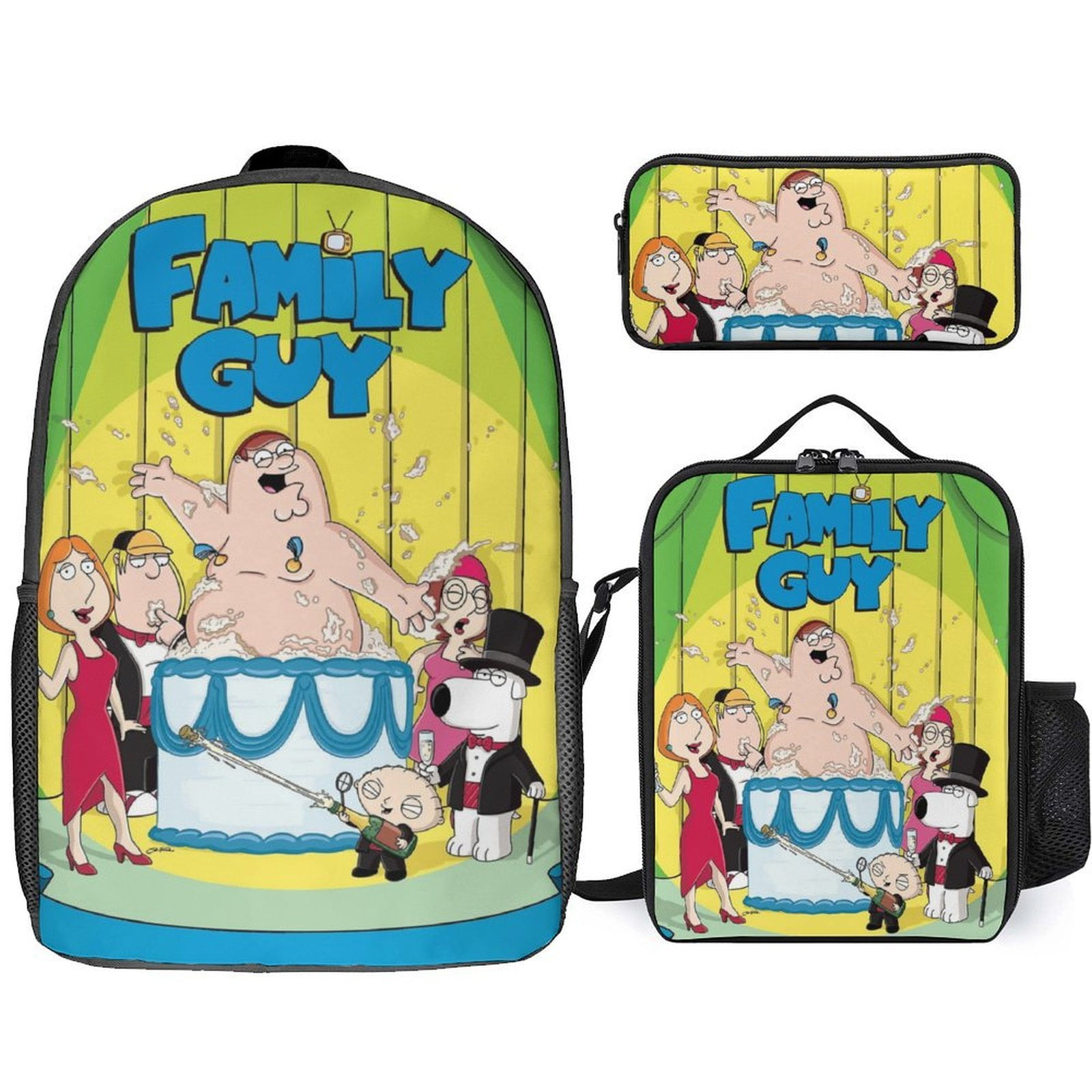 Family Guy Poster Backpack With Lunch Bag Pencil Case Schoolbag ...