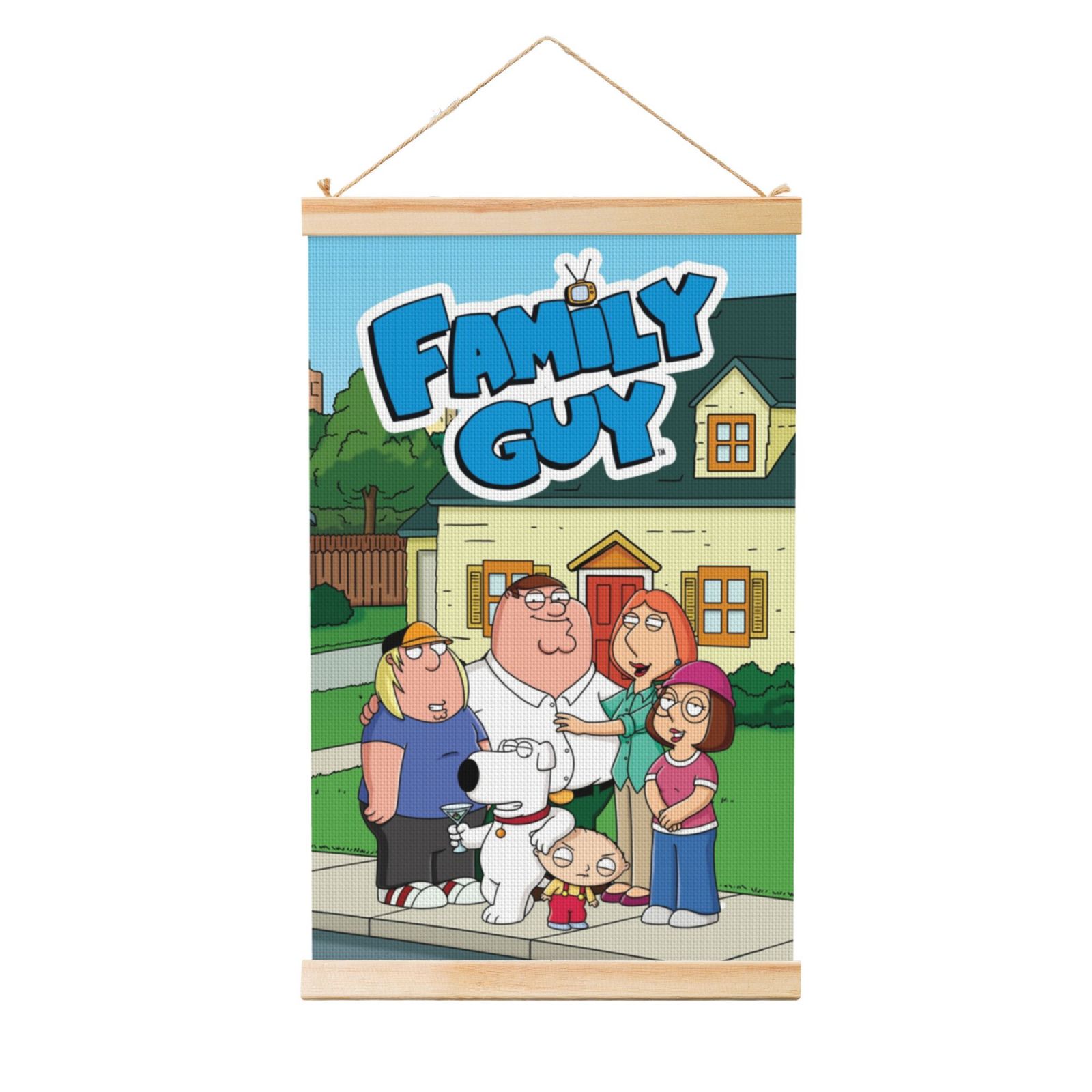 Family Guy Wooden Shaft Hanging Poster Canvas Wall Hanging Banner ...