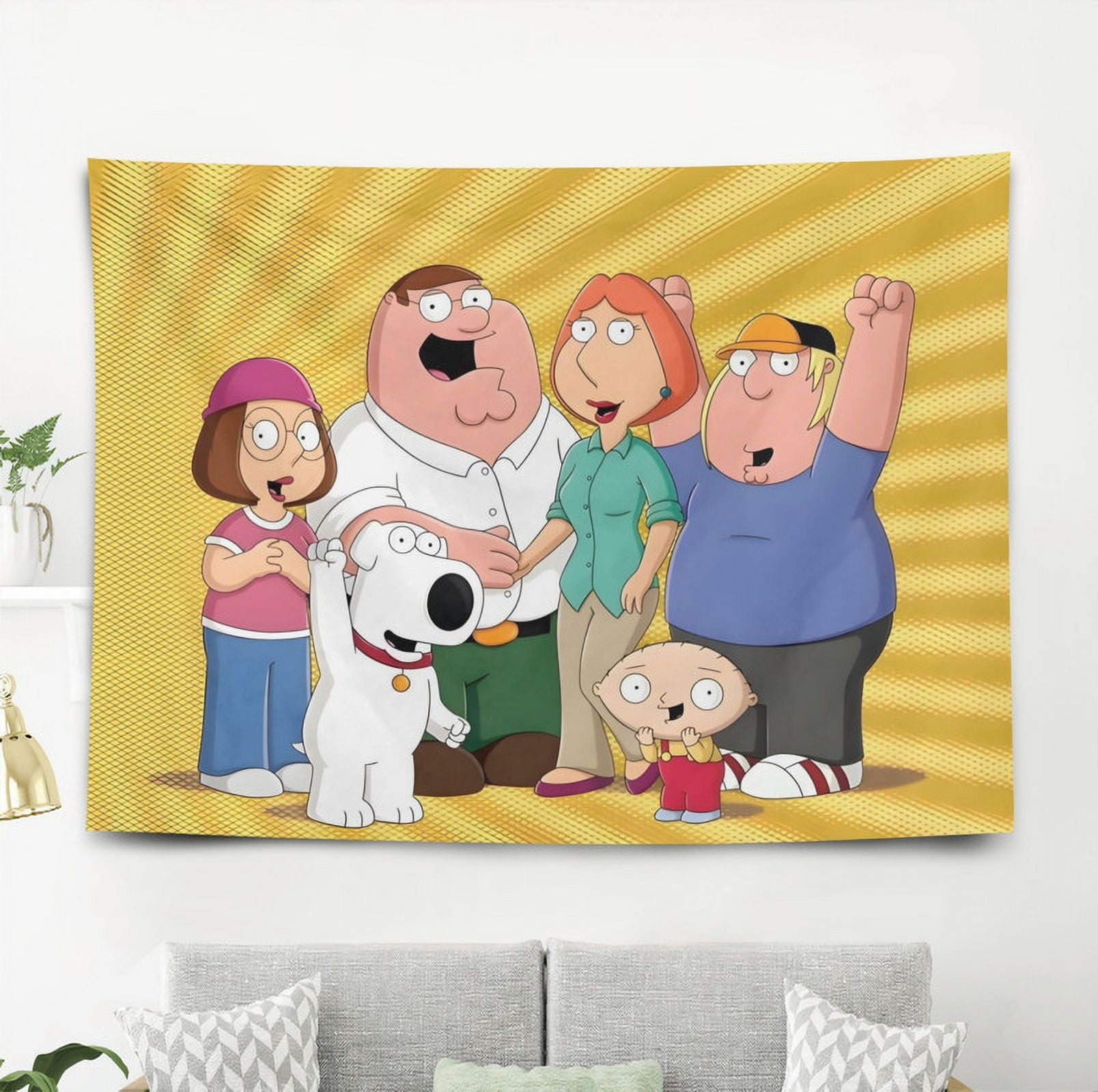 Family Guy pattern wall hanging 50*60 inches high-quality peach skin ...