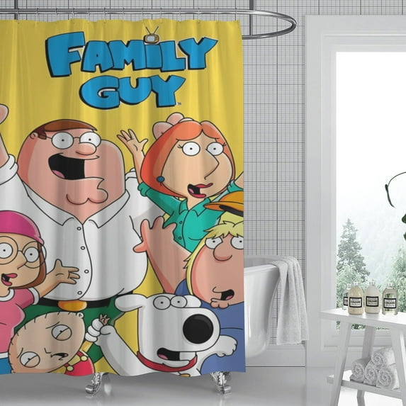 Family Guy shower curtain presents a beloved design, is waterproof for ...