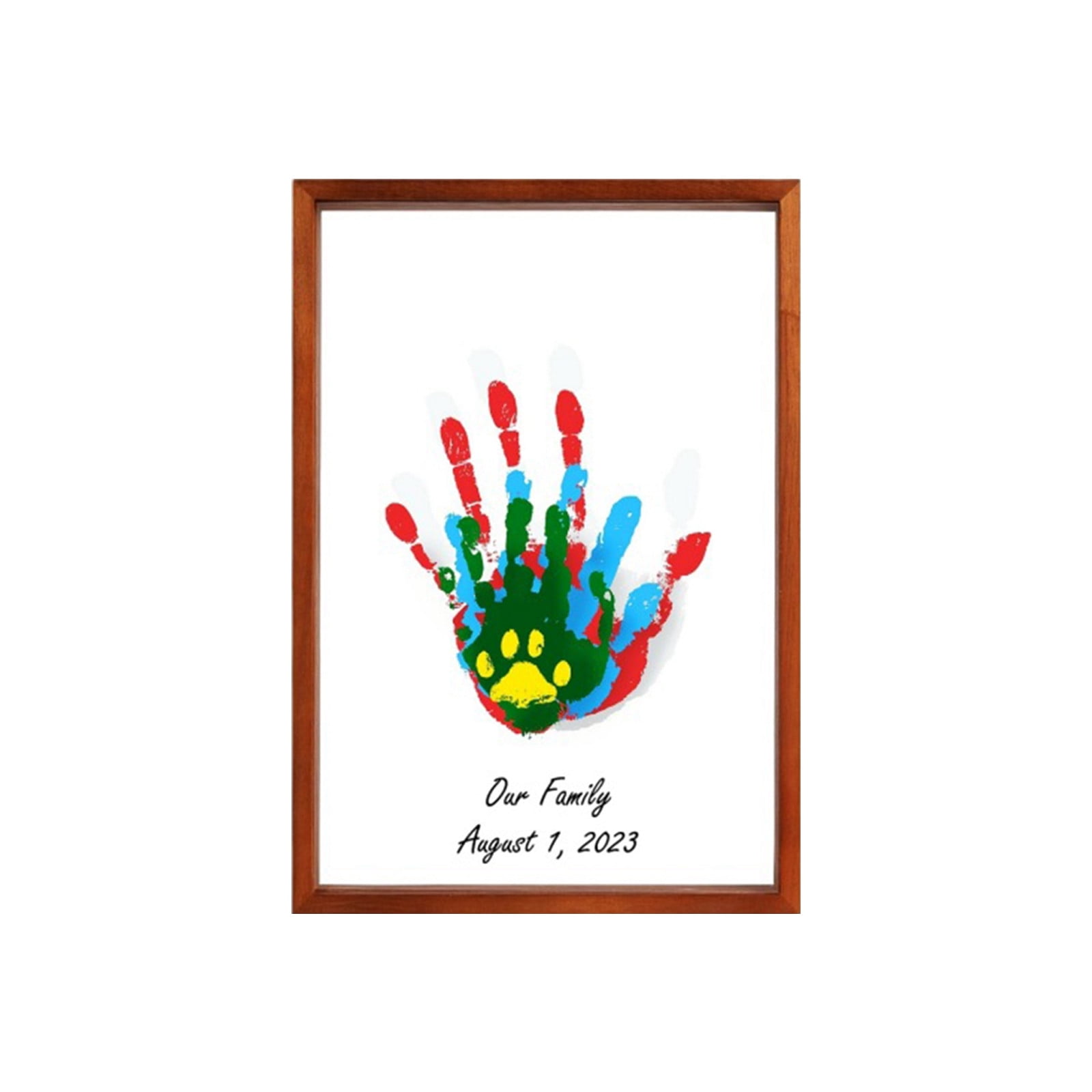 Family Handprint Kit, DIY Baby Hand and Footprint Kit with Wooden Frame ...