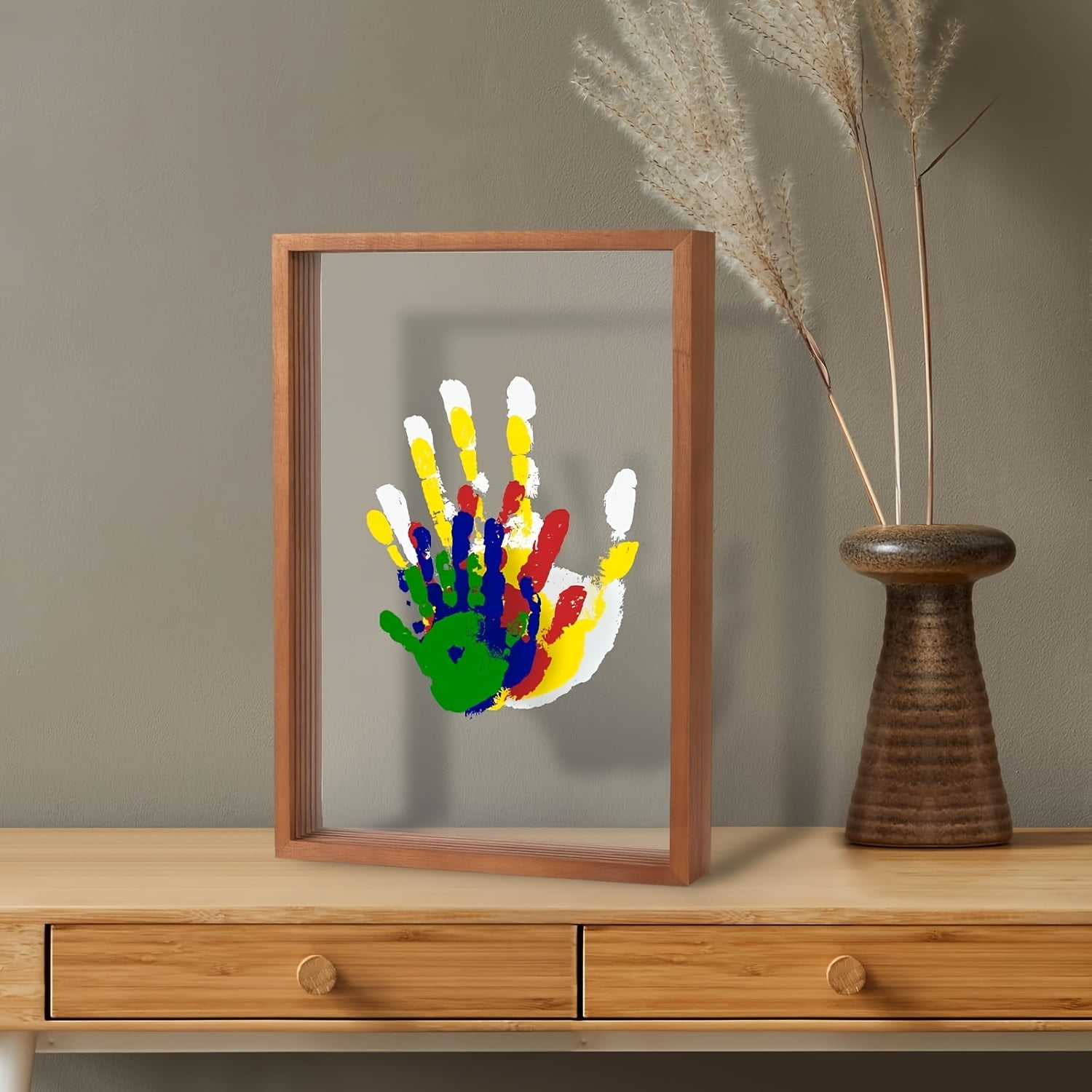 Family Handprint Kit with Handmade Wooden Frame – DIY Keepsake Craft ...