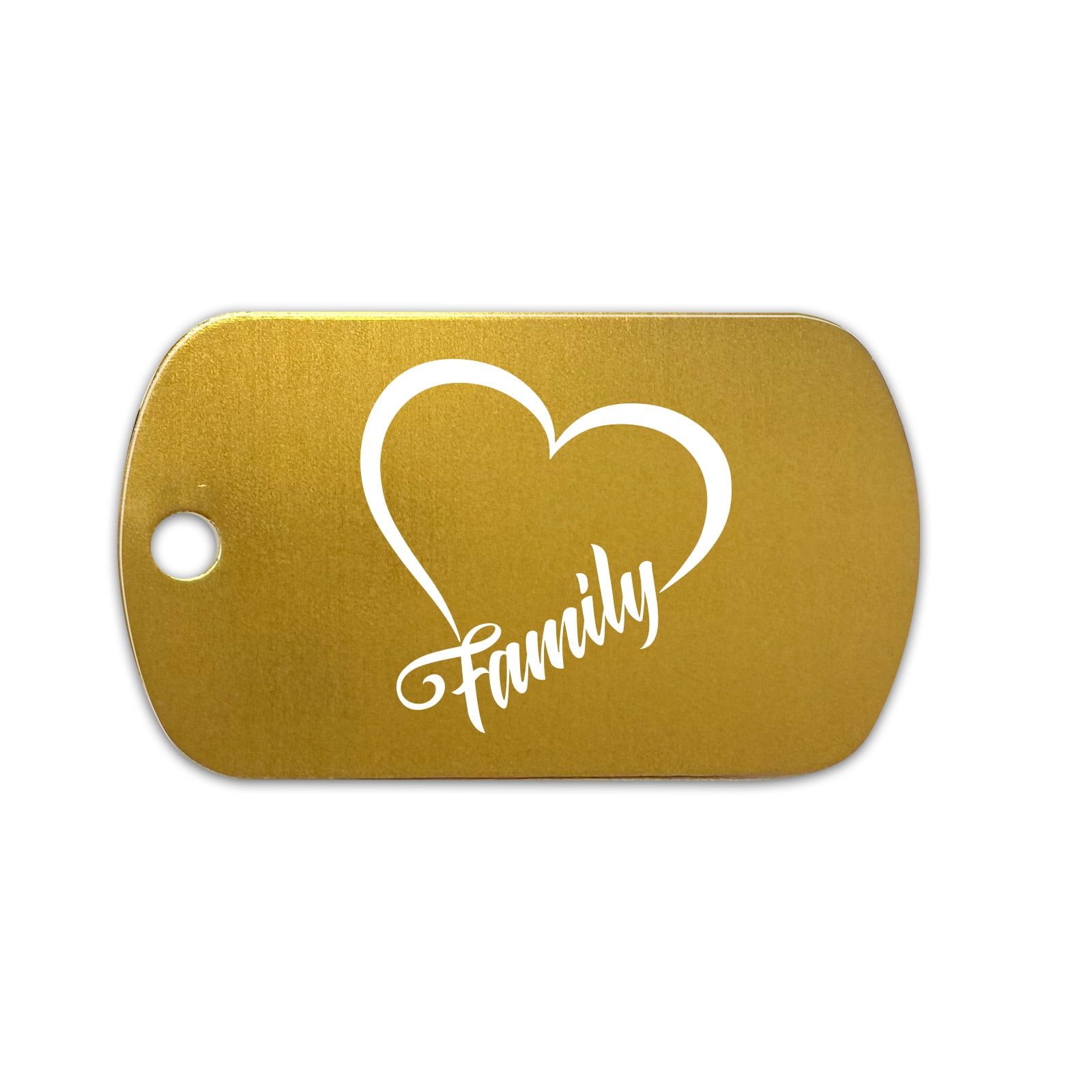 Family Heart GI Dog Tag Aluminum Keychain live love laugh infinity ...