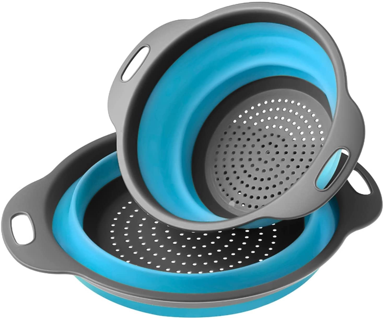 Family Home Products Collapsible Silicone Colander Strainer Set ...