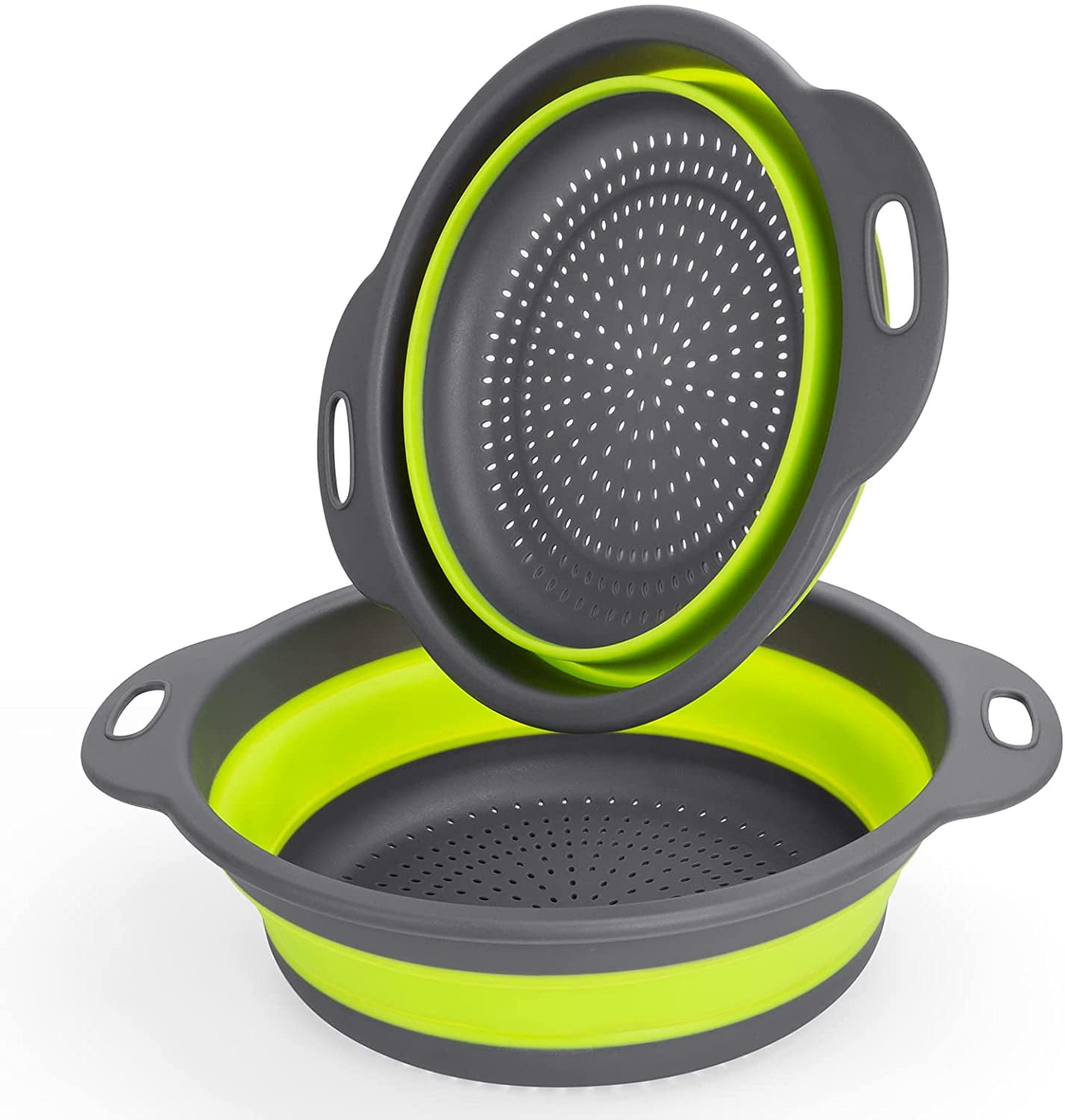 Family Home Products Collapsible Silicone Colander Strainer Set ...