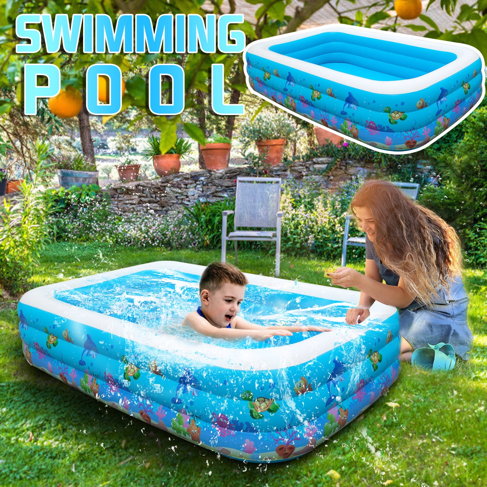 Family Inflatable Swimming Pool, Inflatable Pool for Baby, Kiddie, Kids ...
