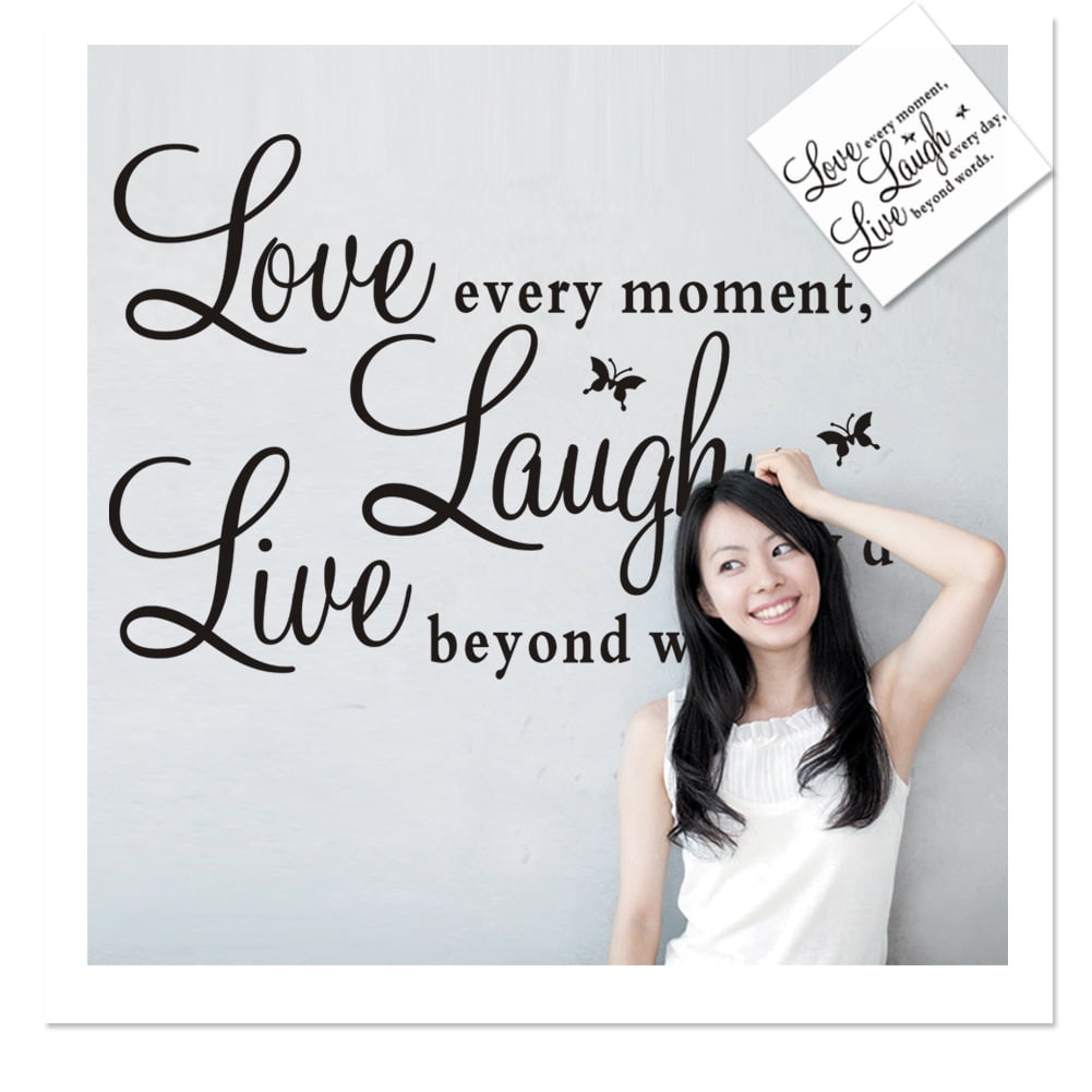 Family Inspirational Quotes Vinyl Wall Decal Stickers Live Every Moment ...