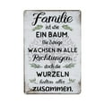 Family Is Like A Tree German Quote Tin Sign Vintage Metal Poster Living ...
