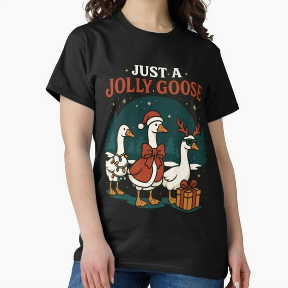 Family Jolly Goose Festive Holiday Winter Bird Gathering Unisex T-Shirt ...