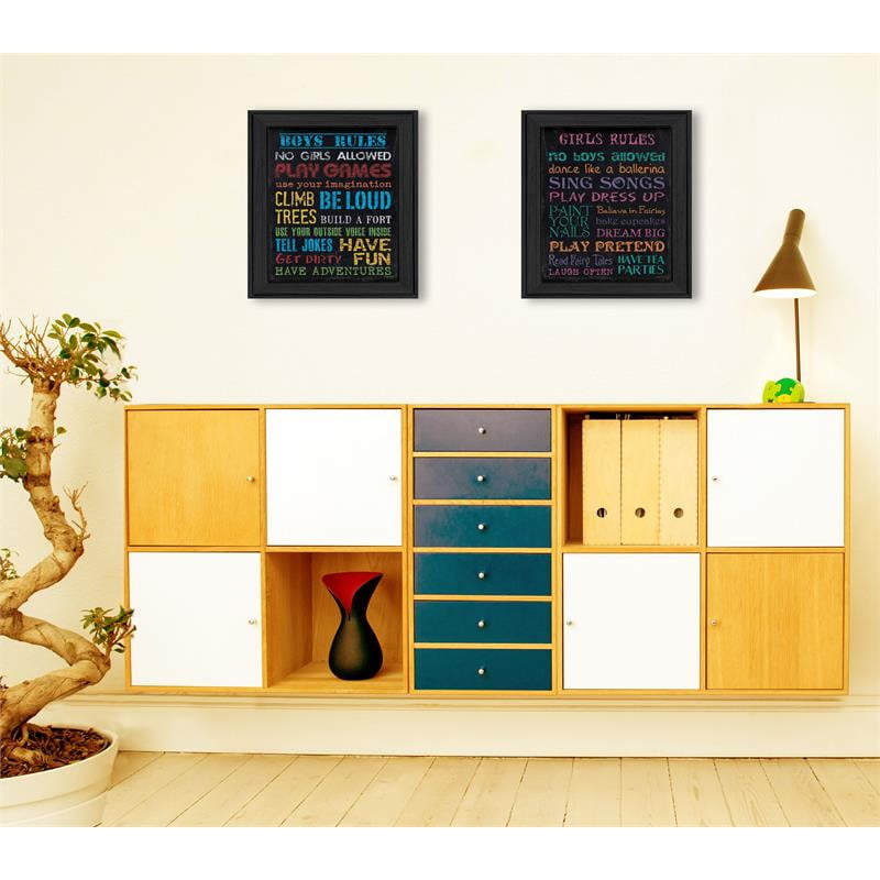 Family Kids Rules Collection By Debbie Strain Printed Art Wood Multi ...