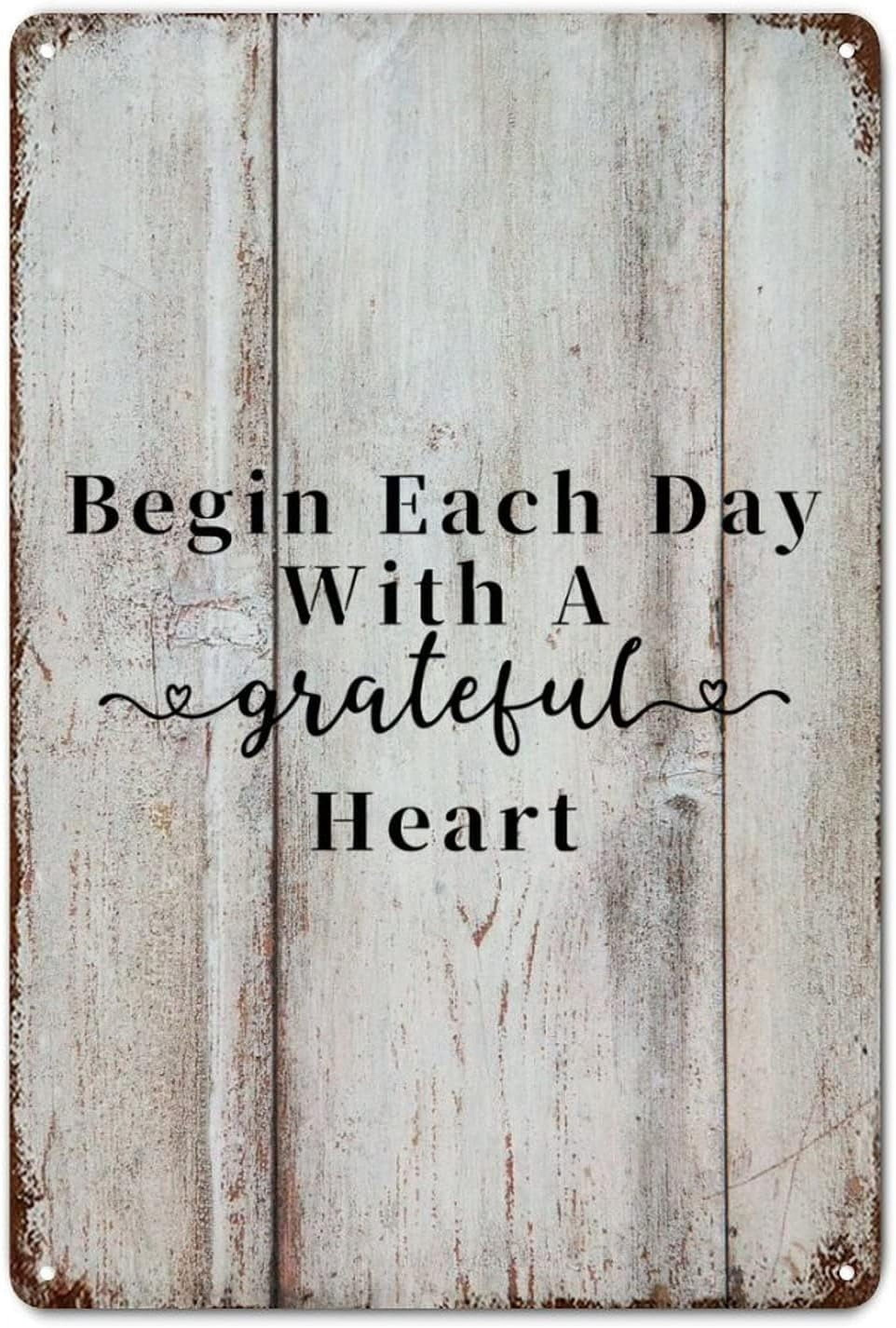 Family Lettering Rustic Metal Sign Wall Art Decor Begin Each Day With A ...