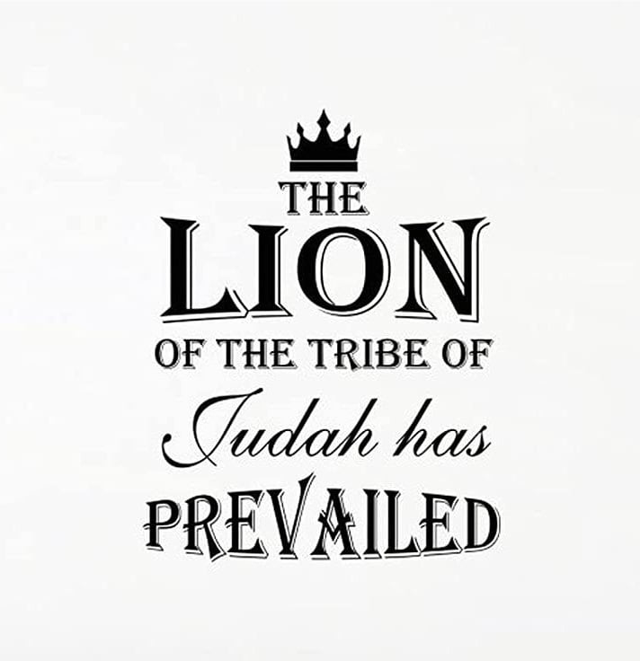 Family Lettering Vinyl Wall Decal Stickers The Lion of The Tribe of ...