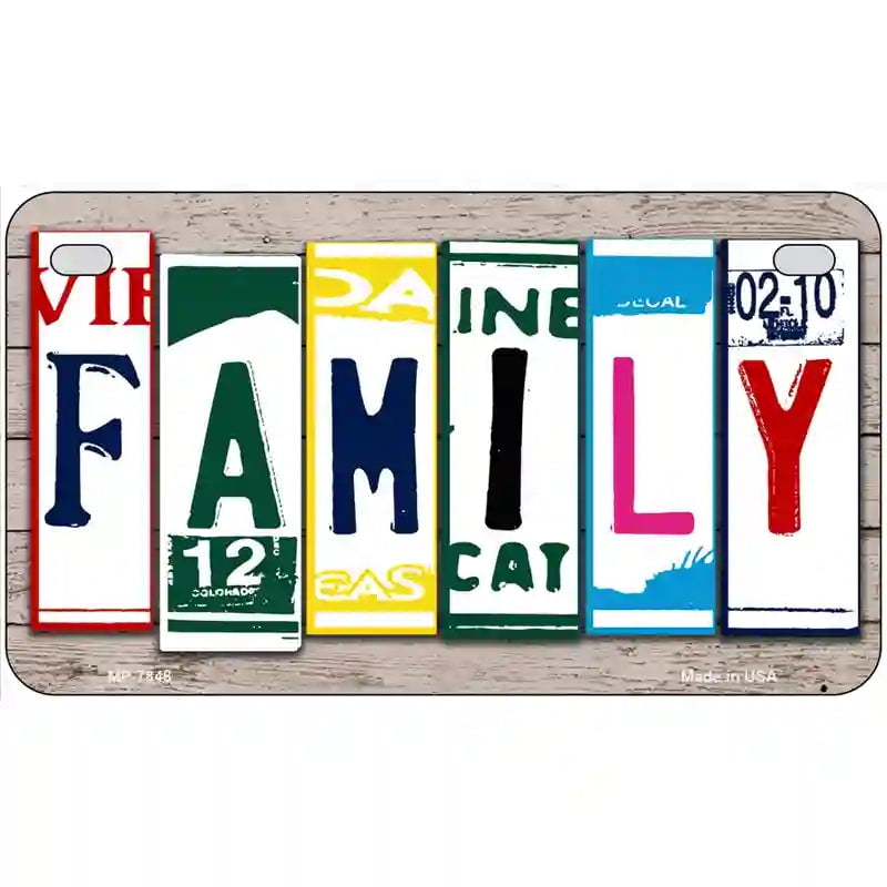 Family License Plate Art Wood Metal Novelty License Plate 7" x 4 ...