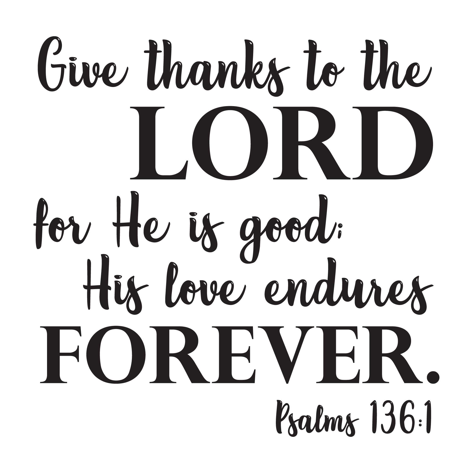Family His Love Endures Forever Loving Quote Wall Decal Decoration ...