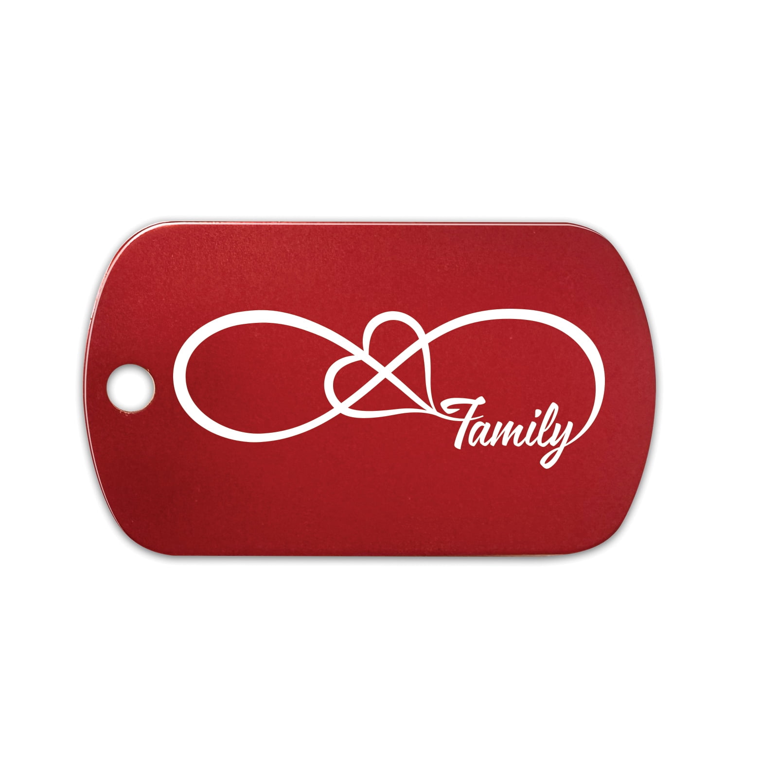 Family Love Heart Infinity Forever Symbol GI Dog Tag Aluminum Keychain ...