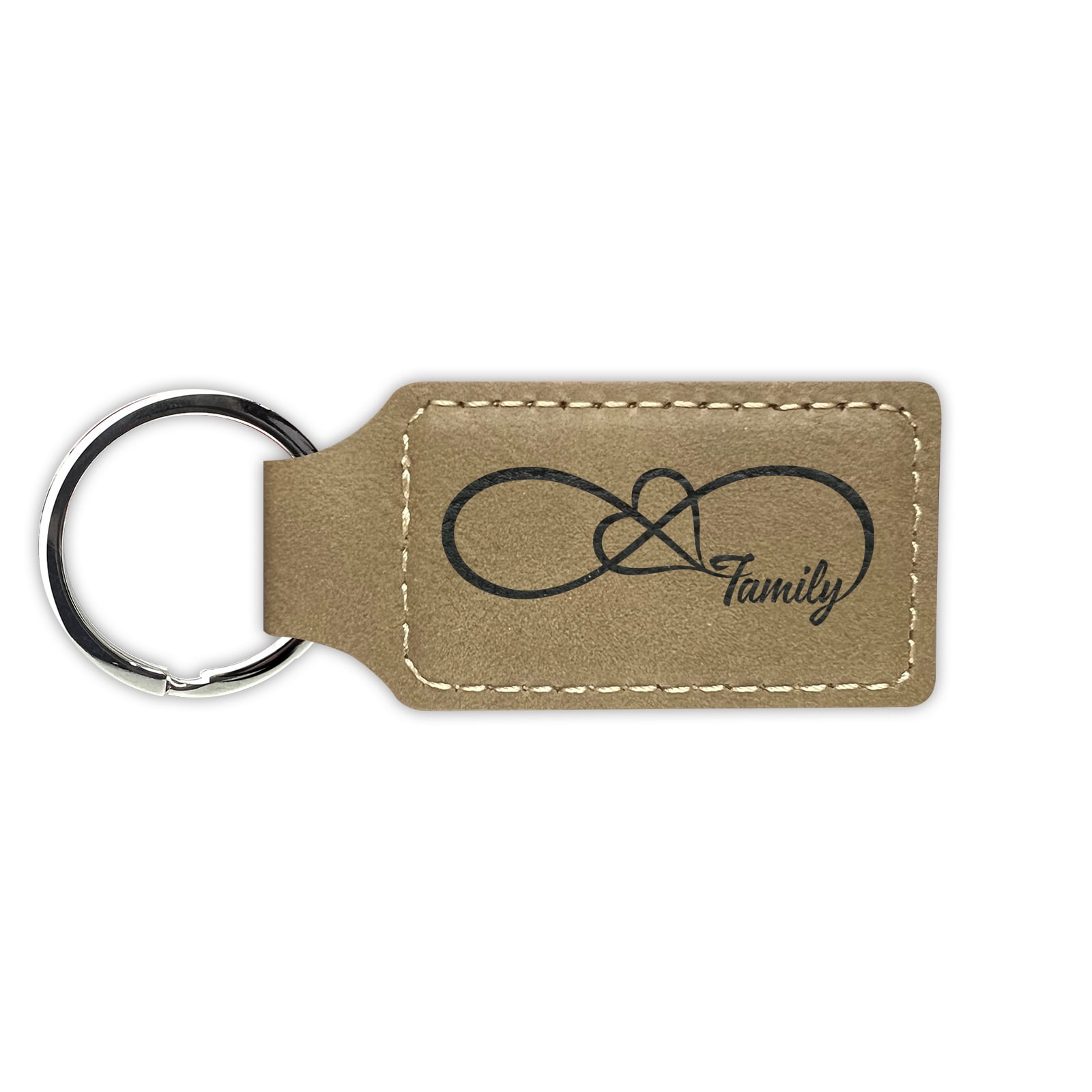 Family Love Heart Infinity Forever Symbol Keychain Leatherette ...