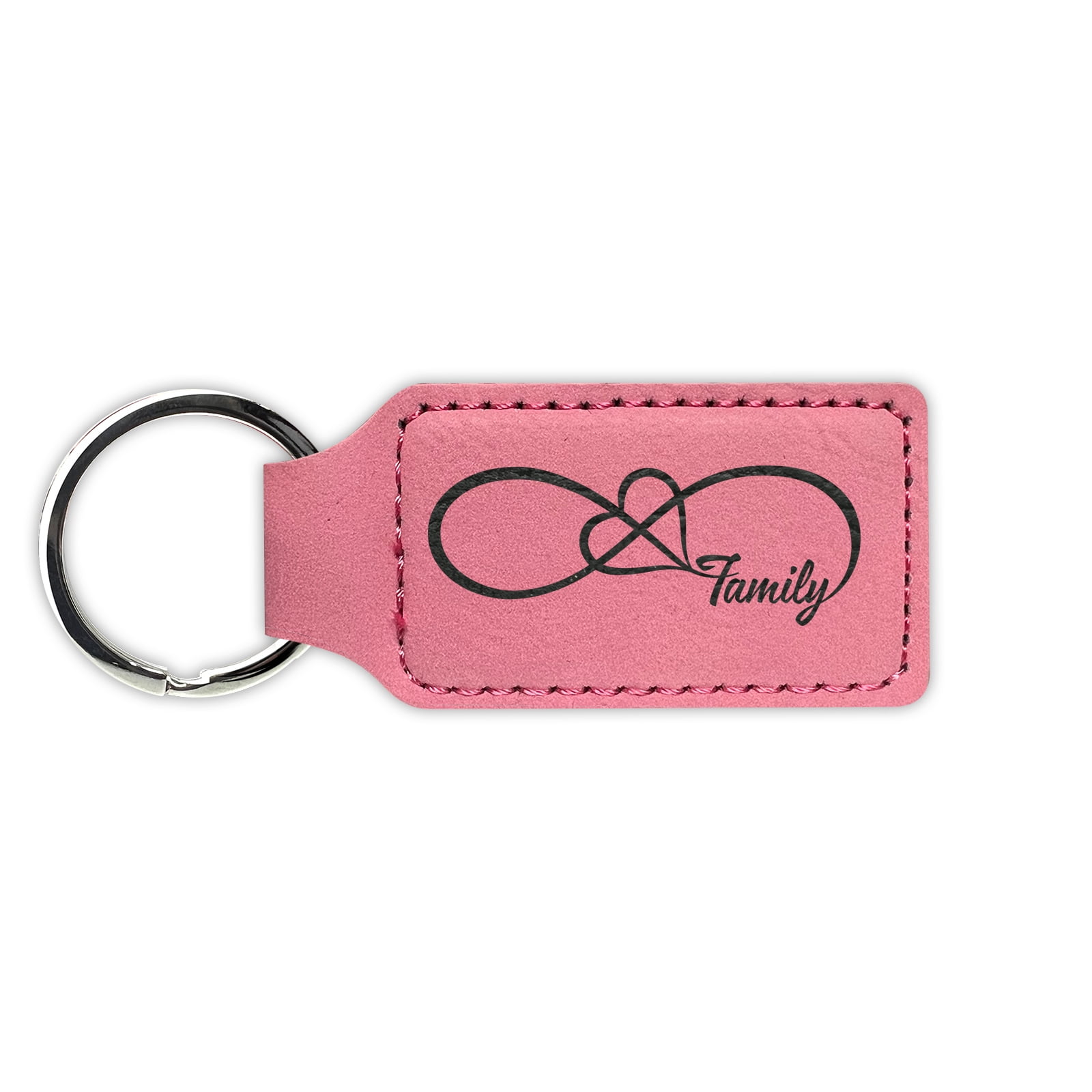 Family Love Heart Infinity Forever Symbol Keychain Leatherette ...
