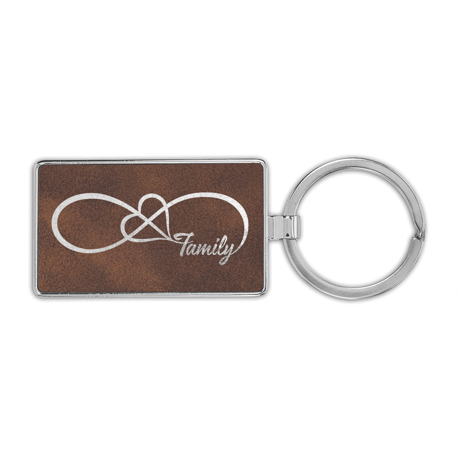 Family Love Heart Infinity Forever Symbol Premium Leatherette Keychain ...