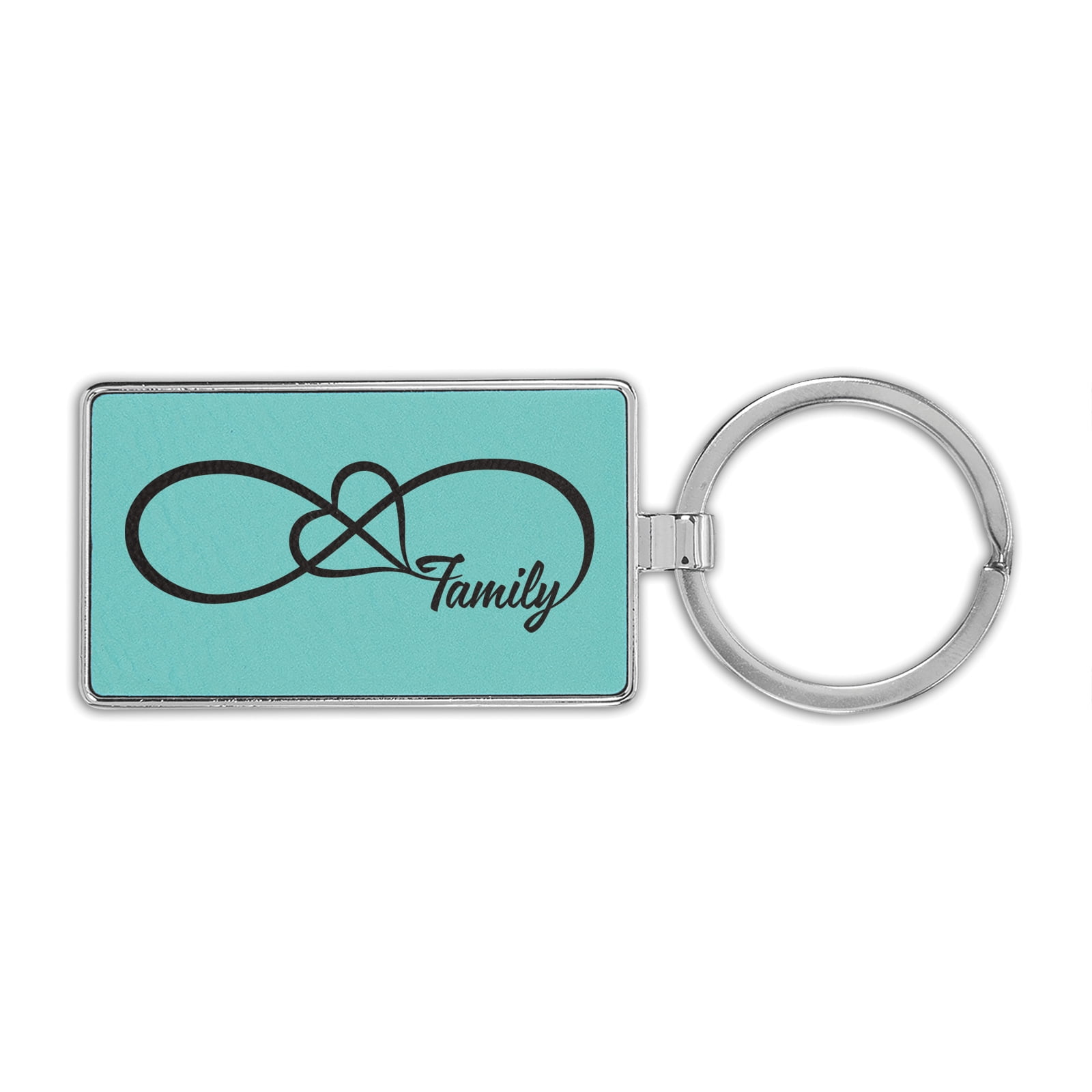 Family Love Heart Infinity Forever Symbol Premium Leatherette Keychain ...