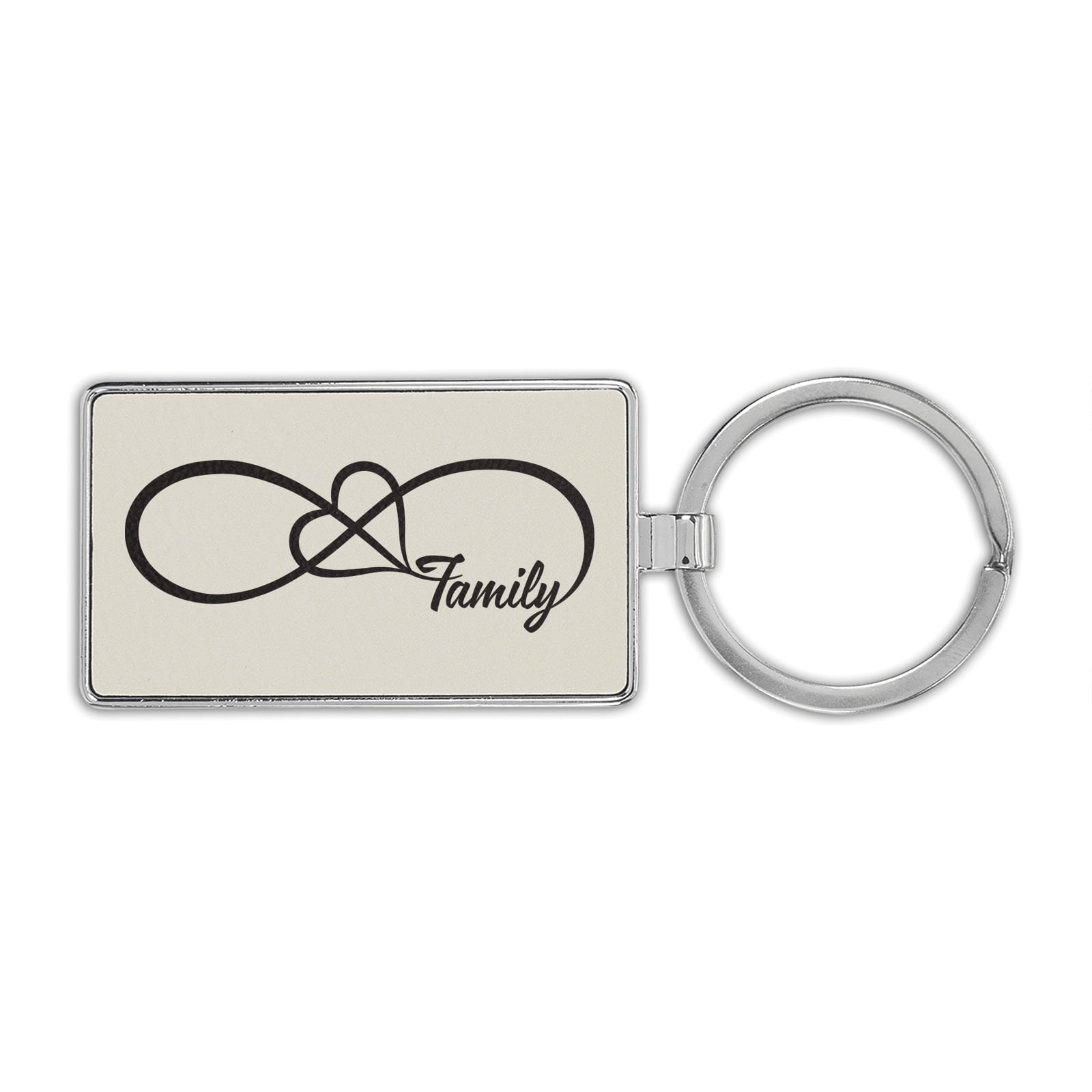 Family Love Heart Infinity Forever Symbol Premium Leatherette Keychain ...