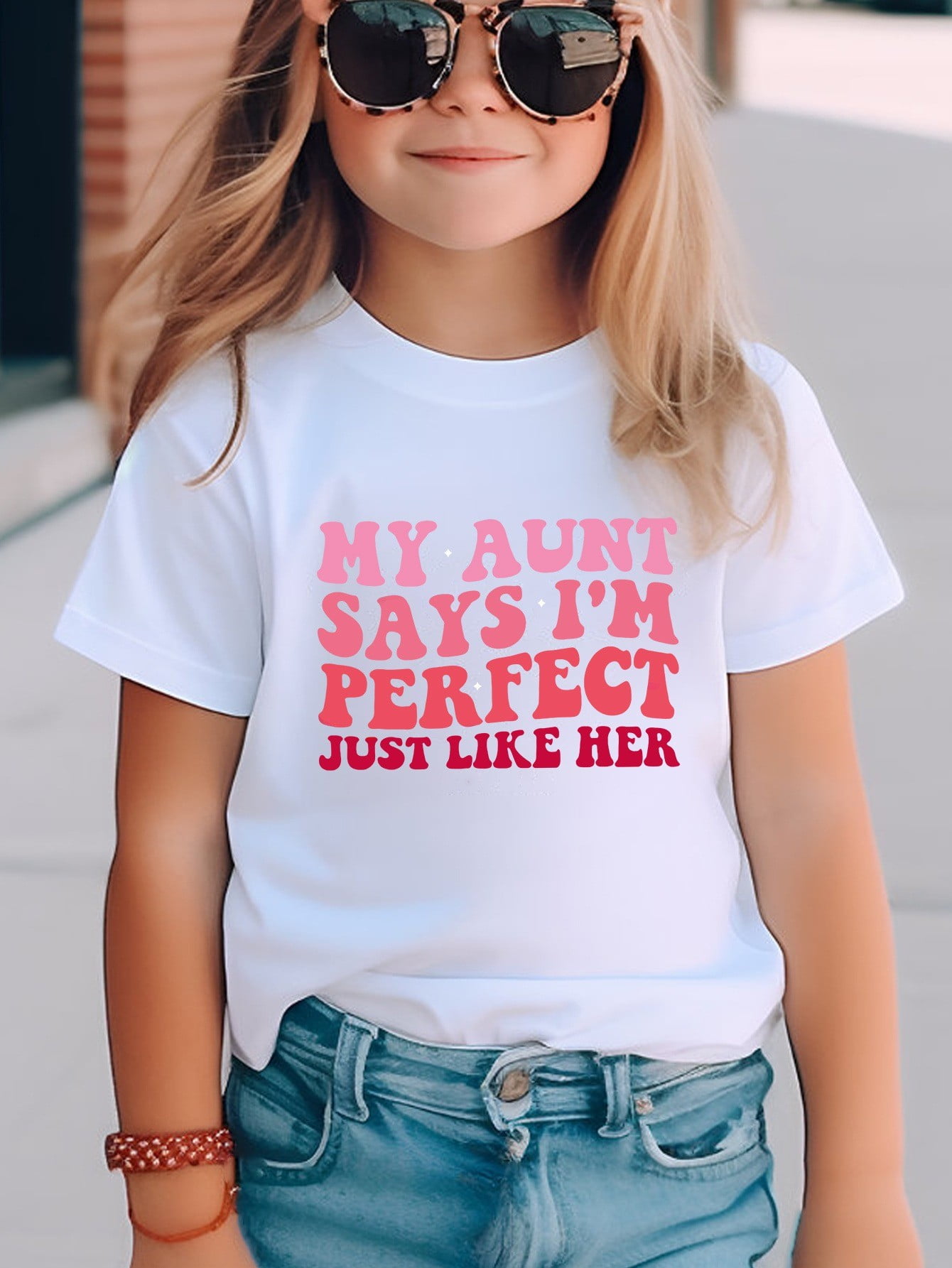 Family Love, Perfect Like Her" Girls' Casual Crew Neck T-Shirt - Soft ...